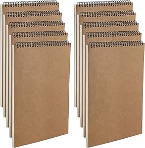 MANCHAP 10 Pack 30 Sheets/60 Pages A4 Spiral Bound Sketchbook, 160gsm Spiral Sketch Drawing Pad ...