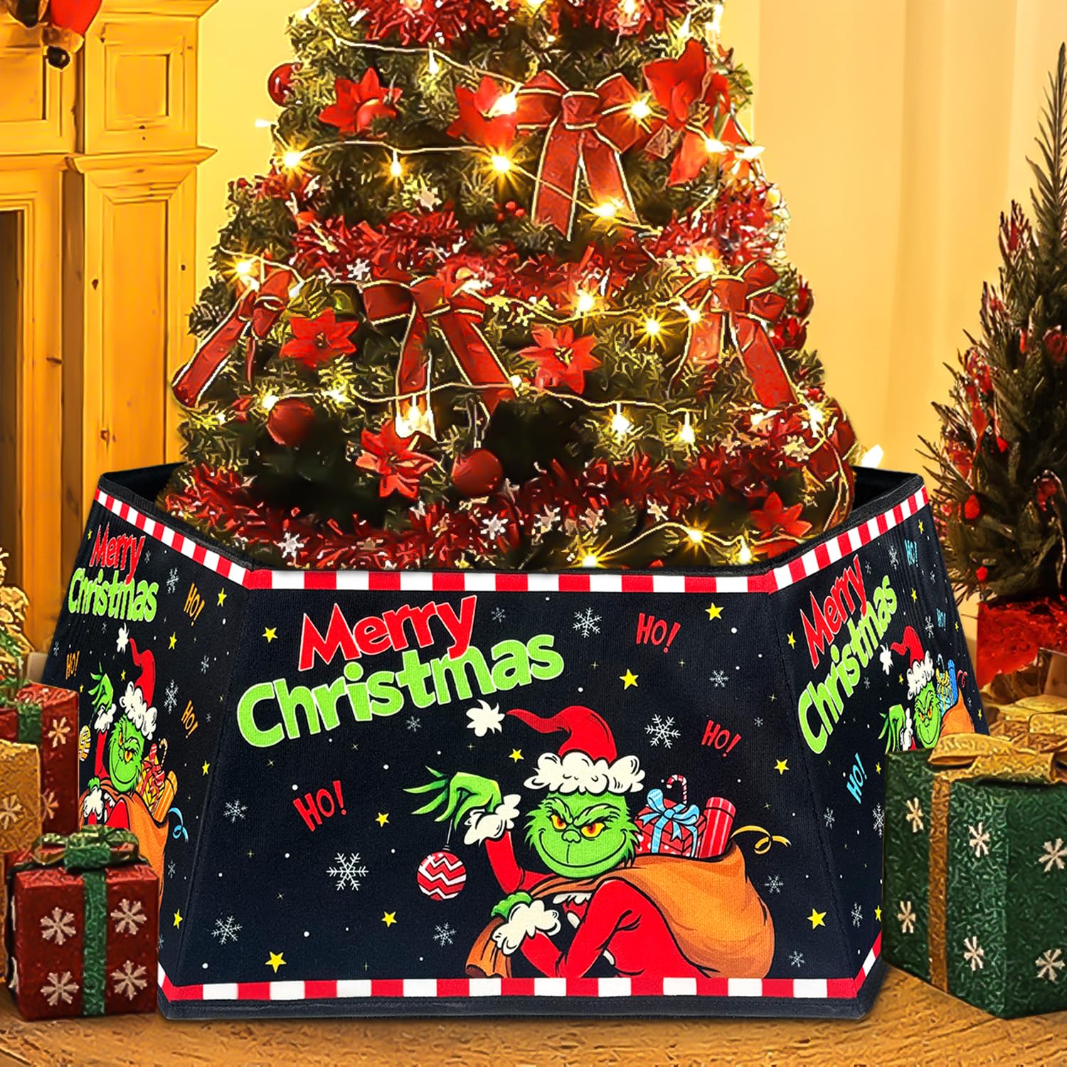 Amazon.com: Christmas Tree Collar, 31 Inches Black Christmas Tree Base ...