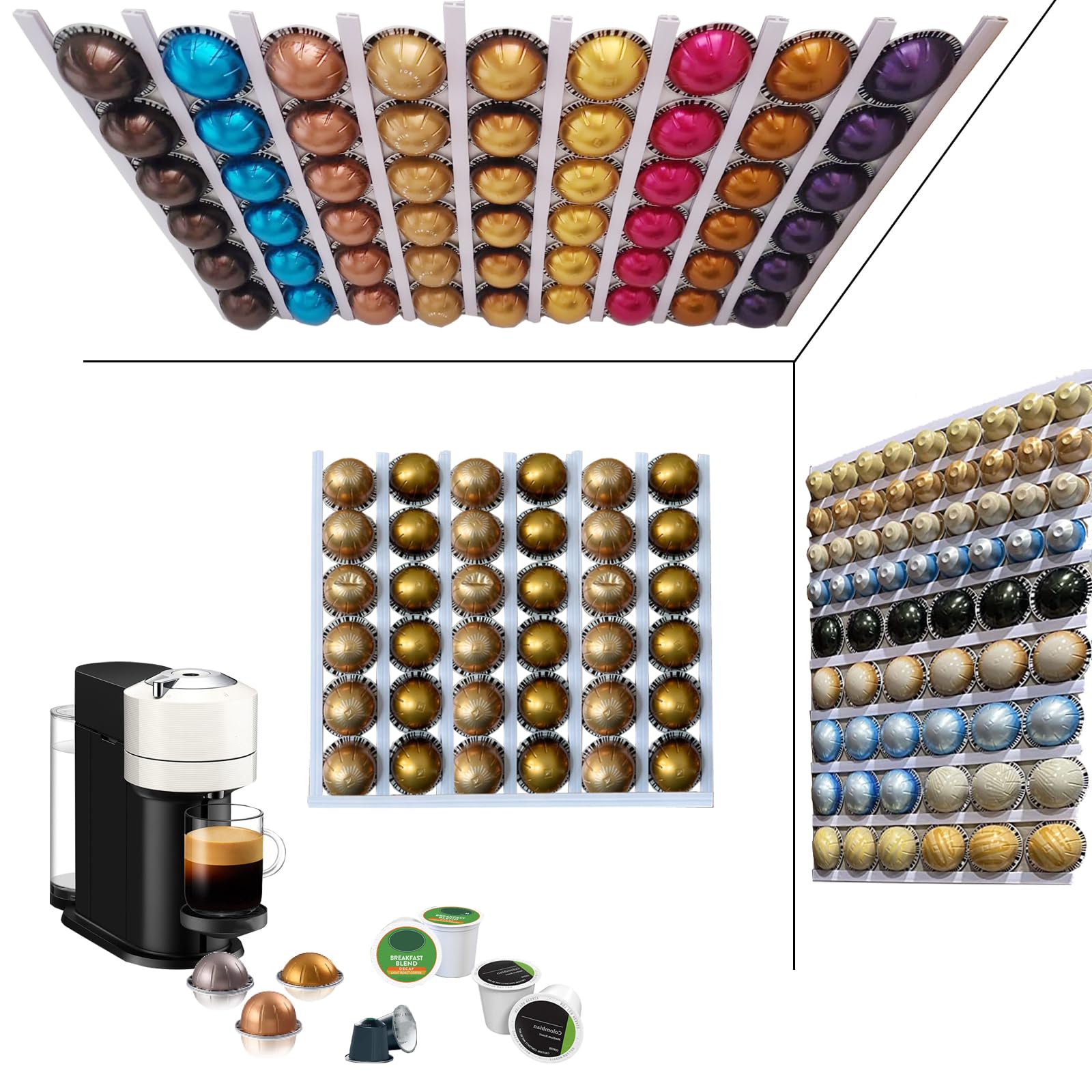 JIUCAIJC 10 Pack Coffee Pods Holder for Nespresso, PVC Organize Strips ...