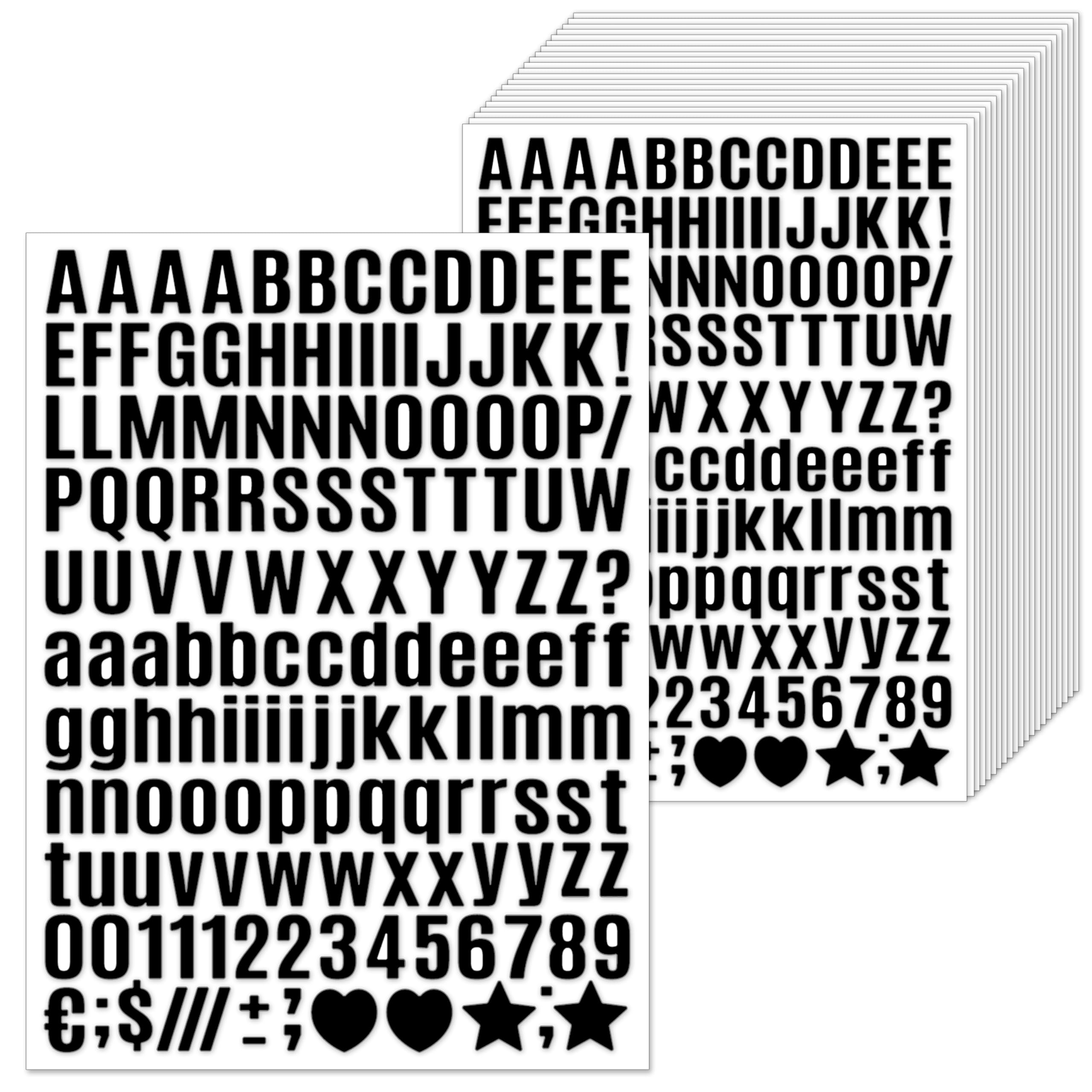 Amazon.com: 4800 PCS 30-Sheet 0.5 Inch Small Letter Stickers for Water ...