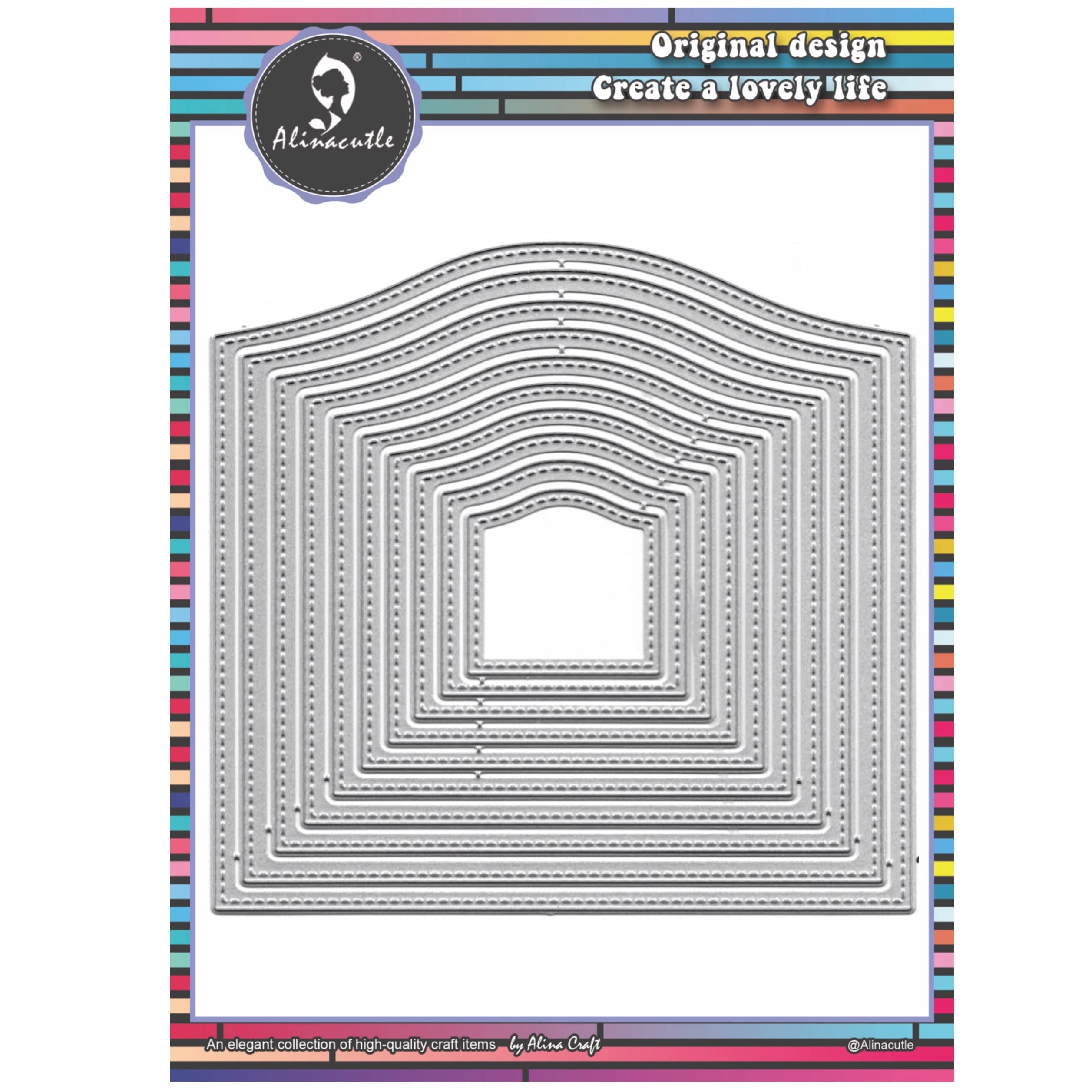 Snapklik.com : Alinacutle 10/PK-Window,Stitch Border Nesting Frame Die Cut, Card Background ...