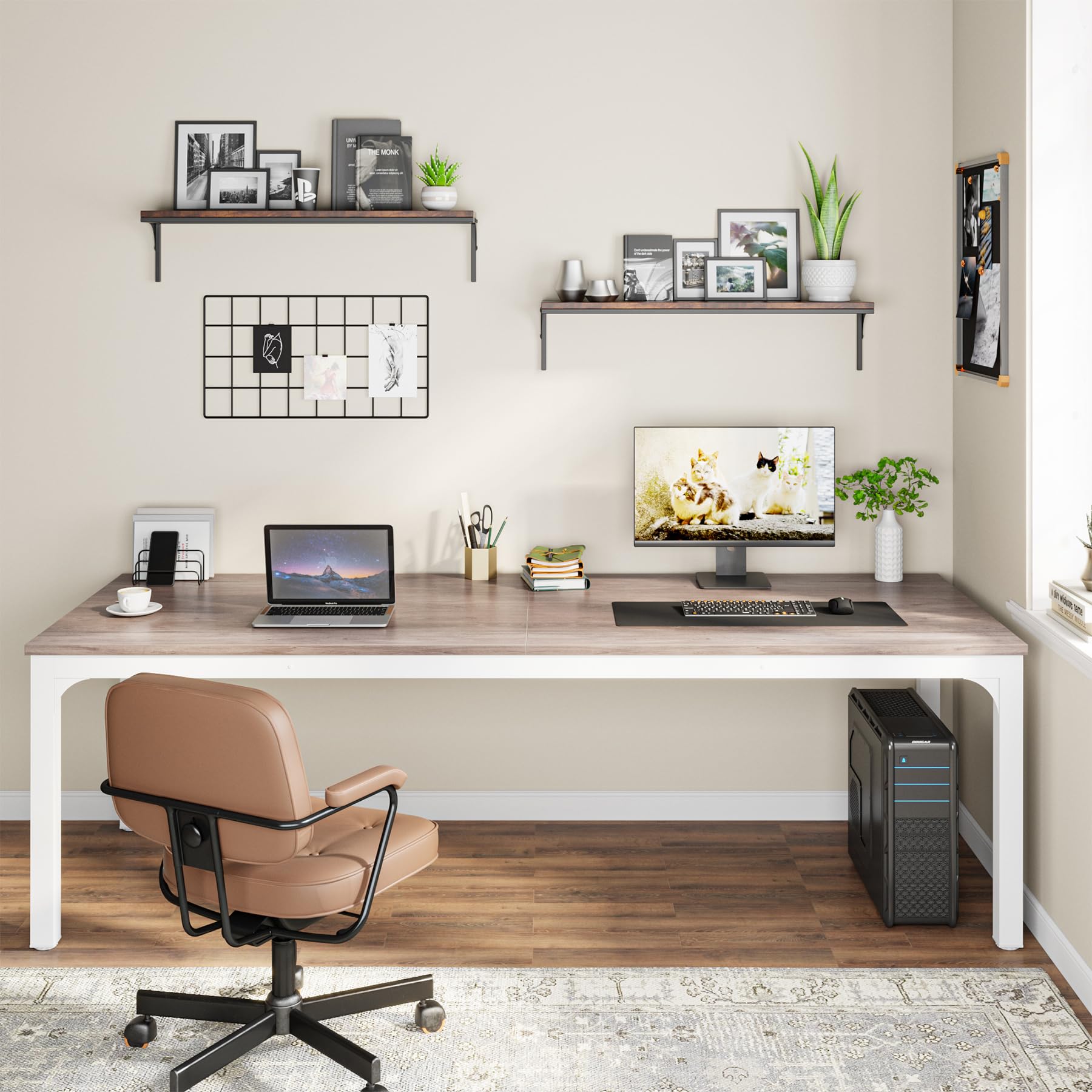 Snapklik.com : Tribesigns 78.7 Inches Extra Long Computer Desk 2 Person ...