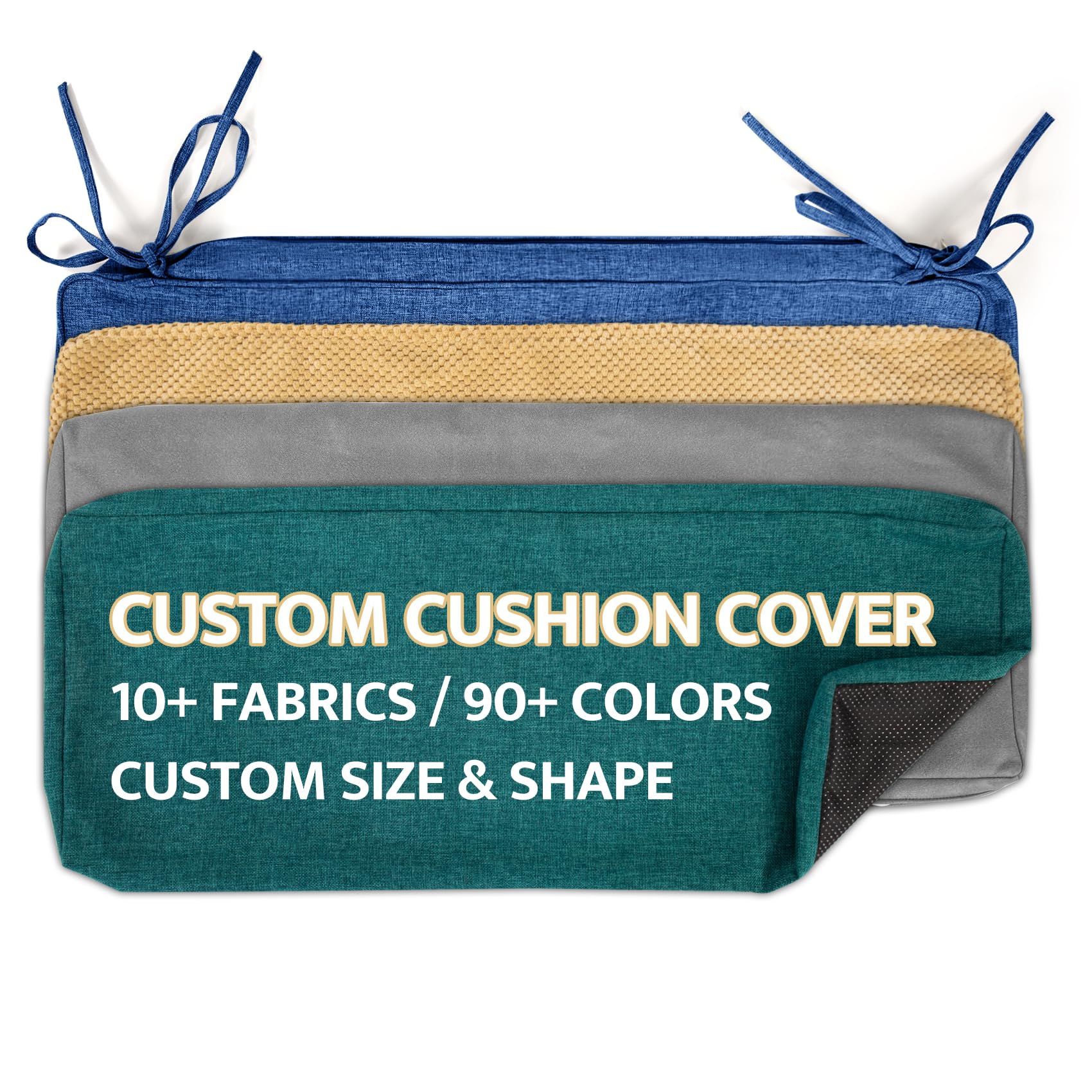 Amazon.com: mudilun Custom Cushion Covers Replaceable Water Proof Bench ...