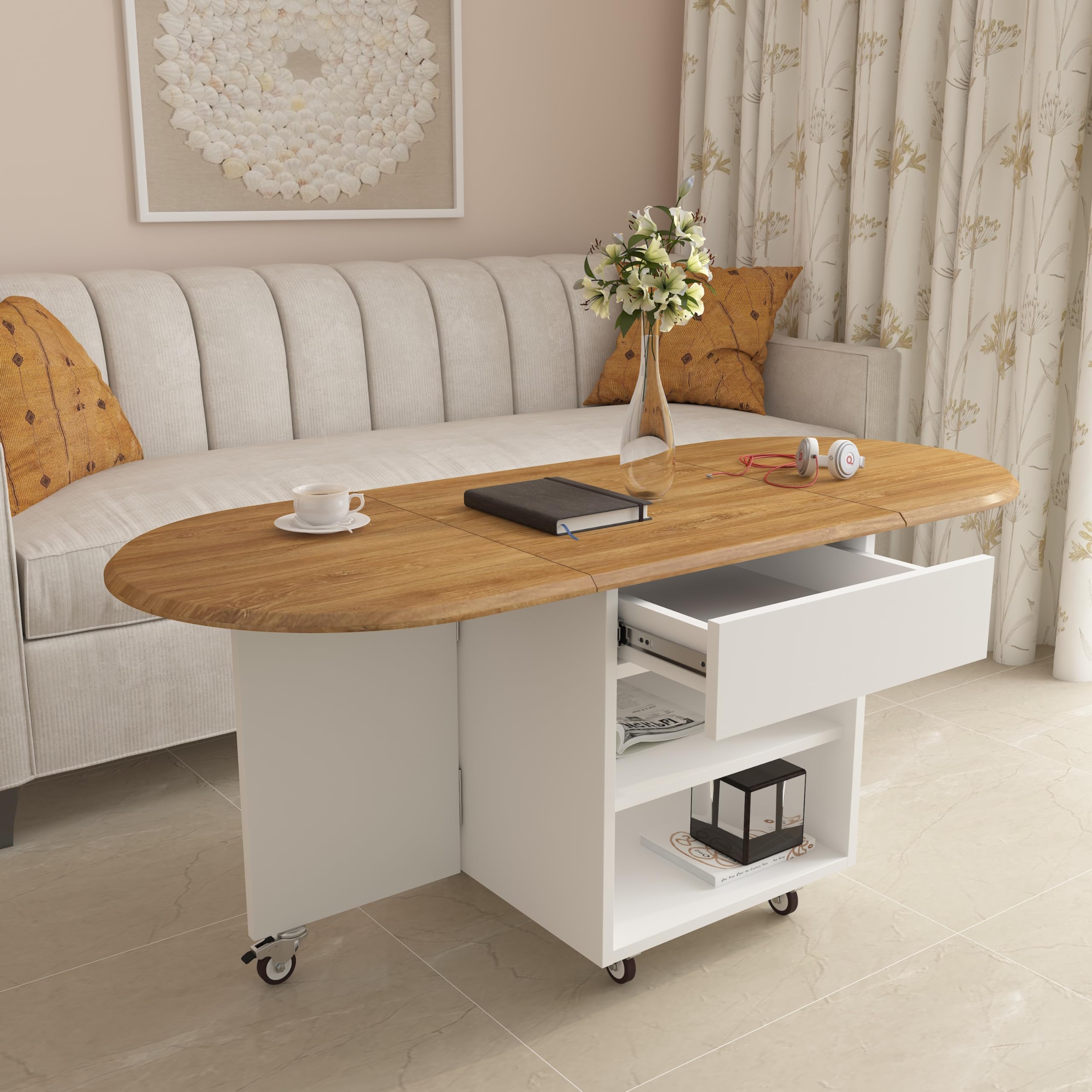 Studio Kook Engineered Wood Tango Coffee Table (Moonshine White ...