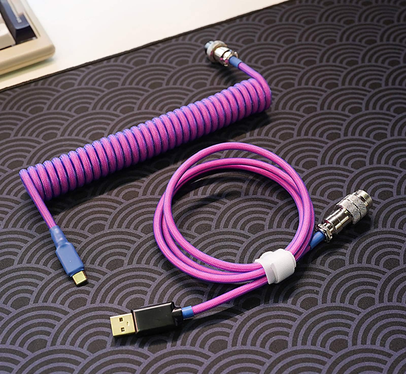 Amazon.com: hokistudio Custom Coiled Type C USB Cable for Mechanical ...
