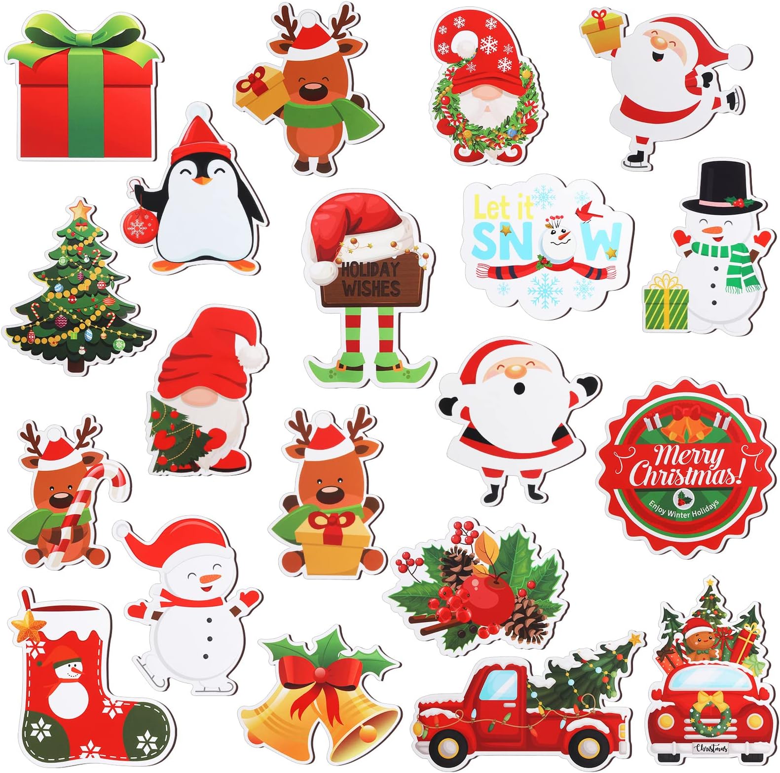 Amazon.com: Moukeren 20 Pieces Christmas Fridge Magnets Set Christmas ...