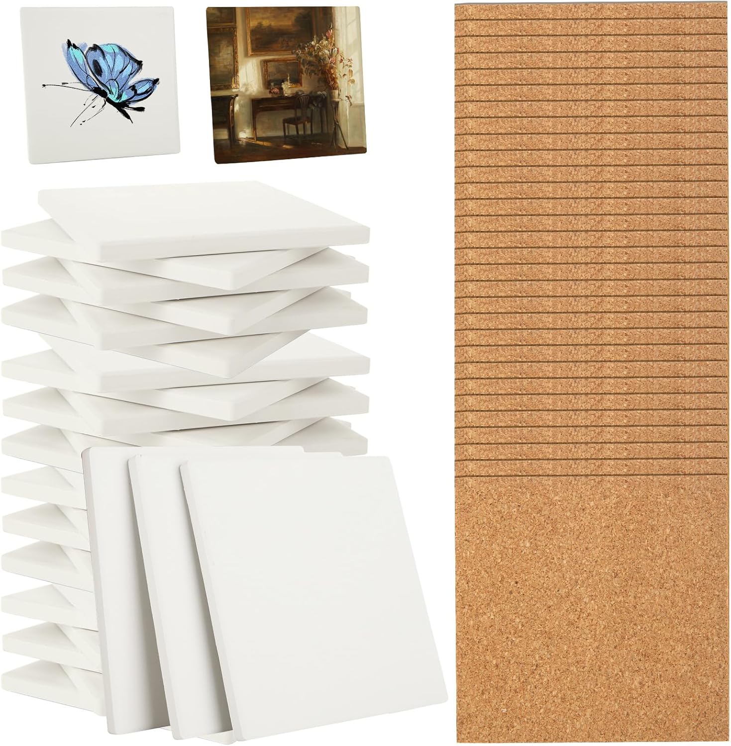 Amazon.com: AKOLAFE 30 Sets Square Ceramic Tile 4x4 Ceramic Tiles for ...