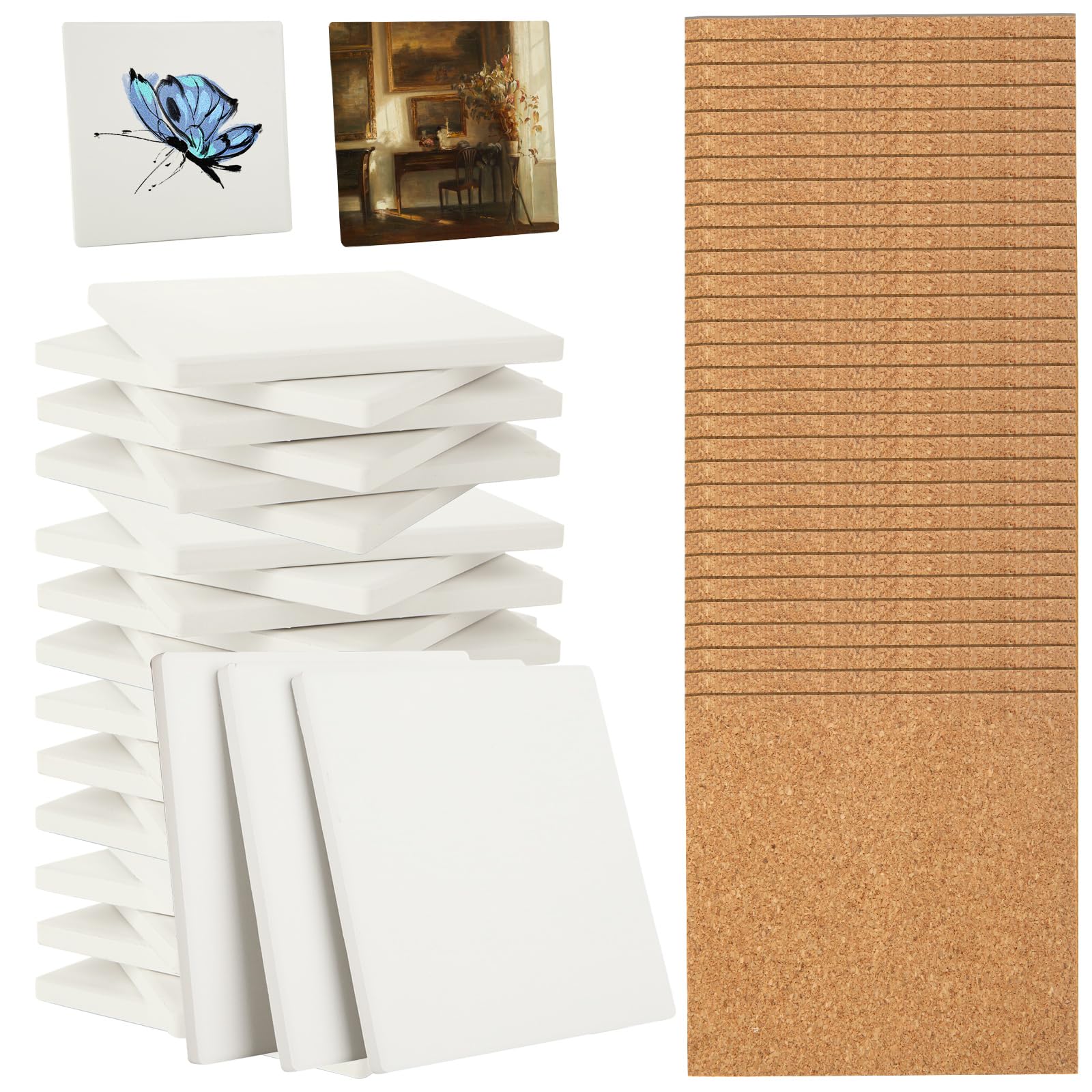 Snapklik.com : AKOLAFE 30 Sets Square Ceramic Tile 4x4 Ceramic Tiles ...
