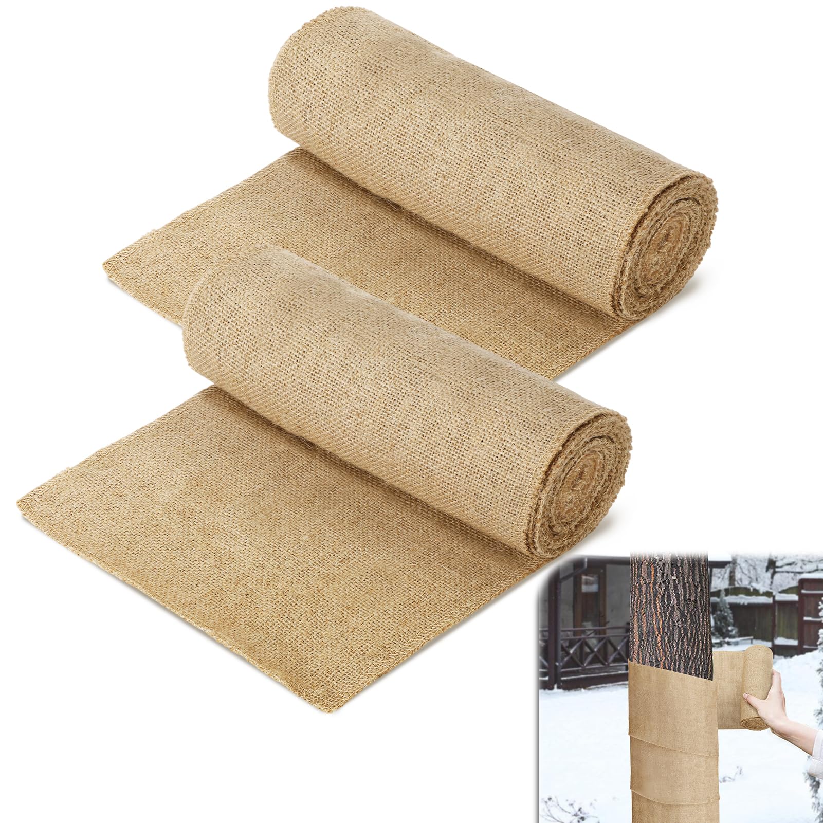 Snapklik.com : ANPHSIN Natural Burlap Tree Wraps - 7.8in 9.8ft Winter ...