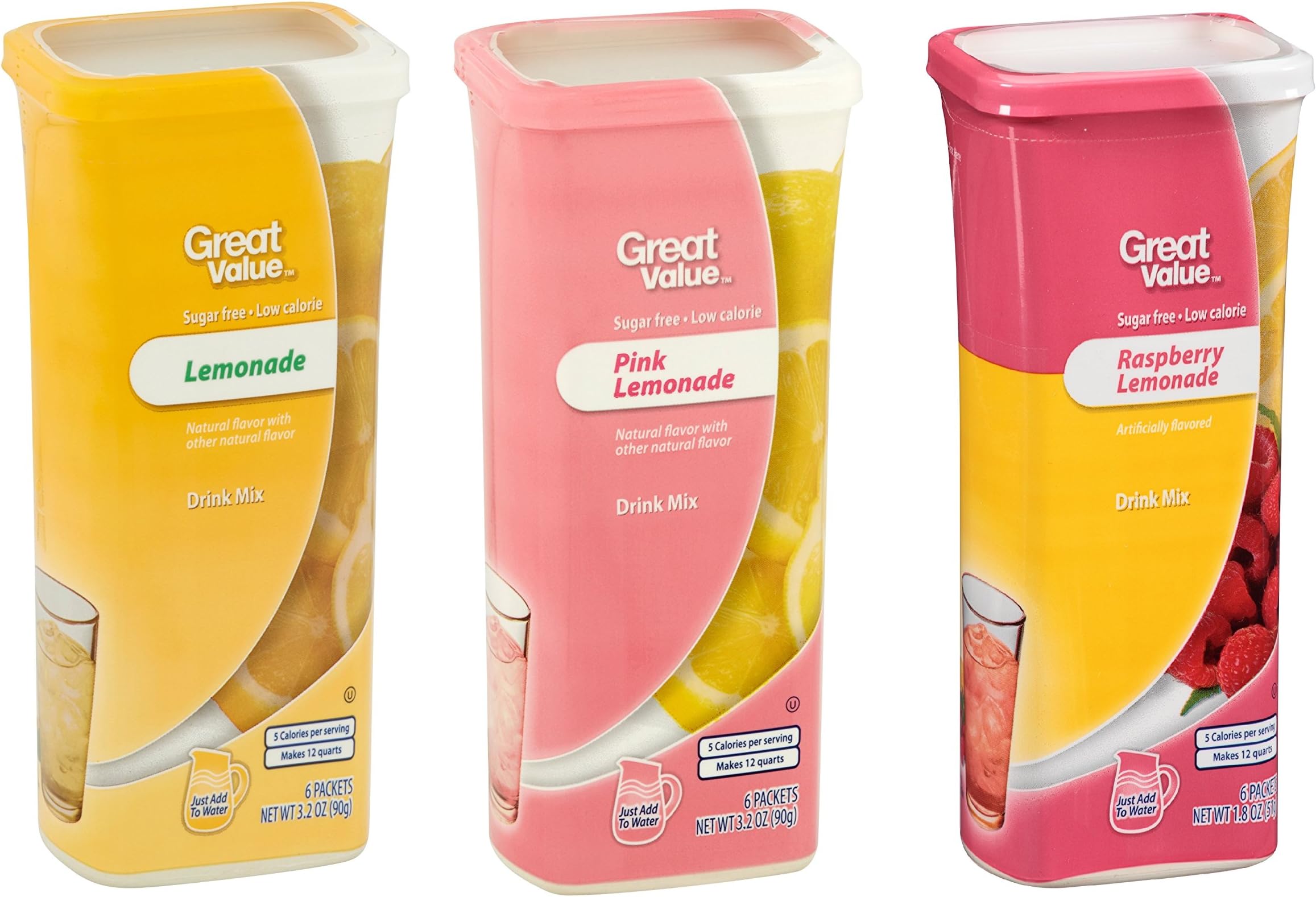 Amazon.com : Great Value Drink Mix, Sugar Free Lemonade, Pink Lemonade ...
