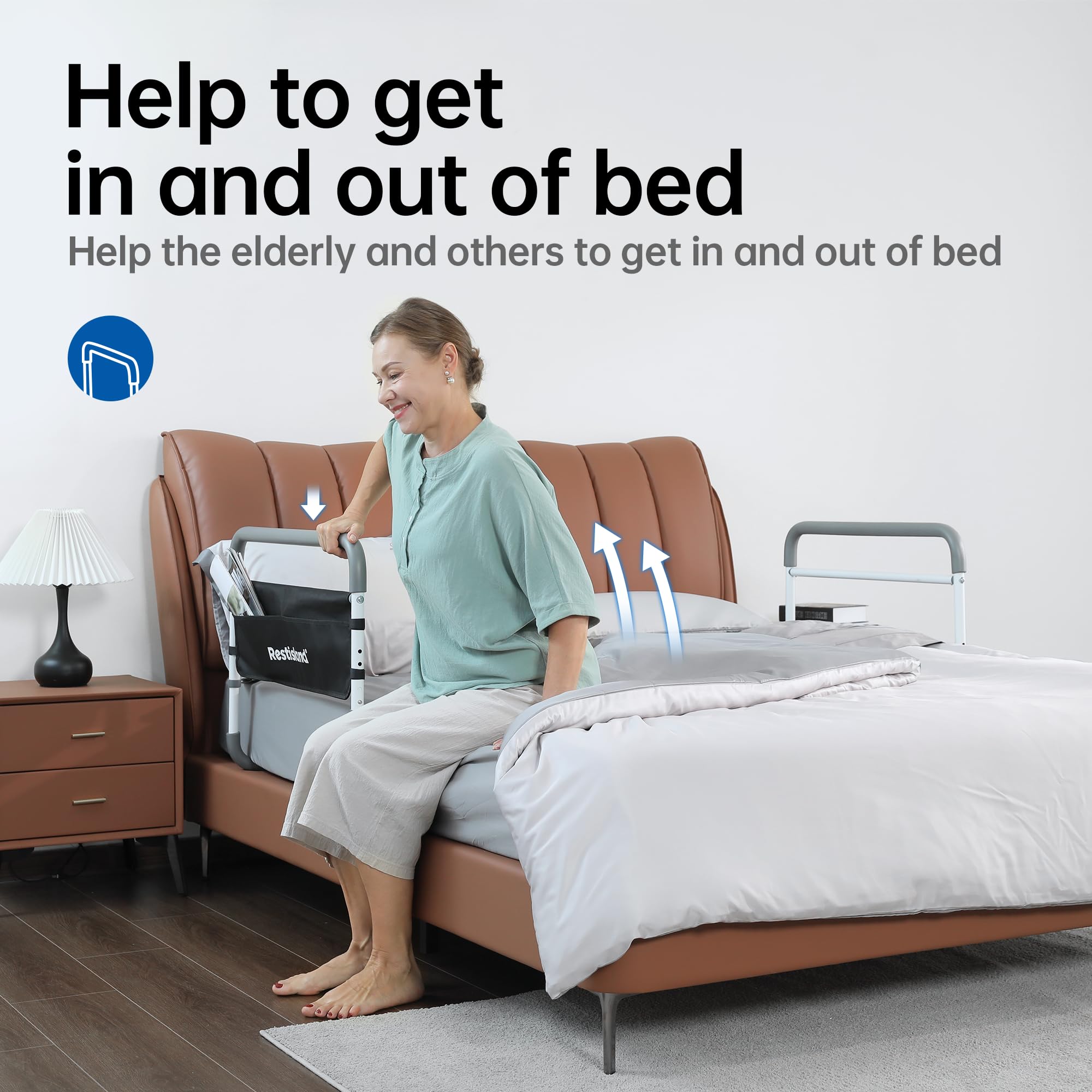 Snapklik.com : Dual Bed Side Hand Rail, Bed Assist Rail Adjustable ...