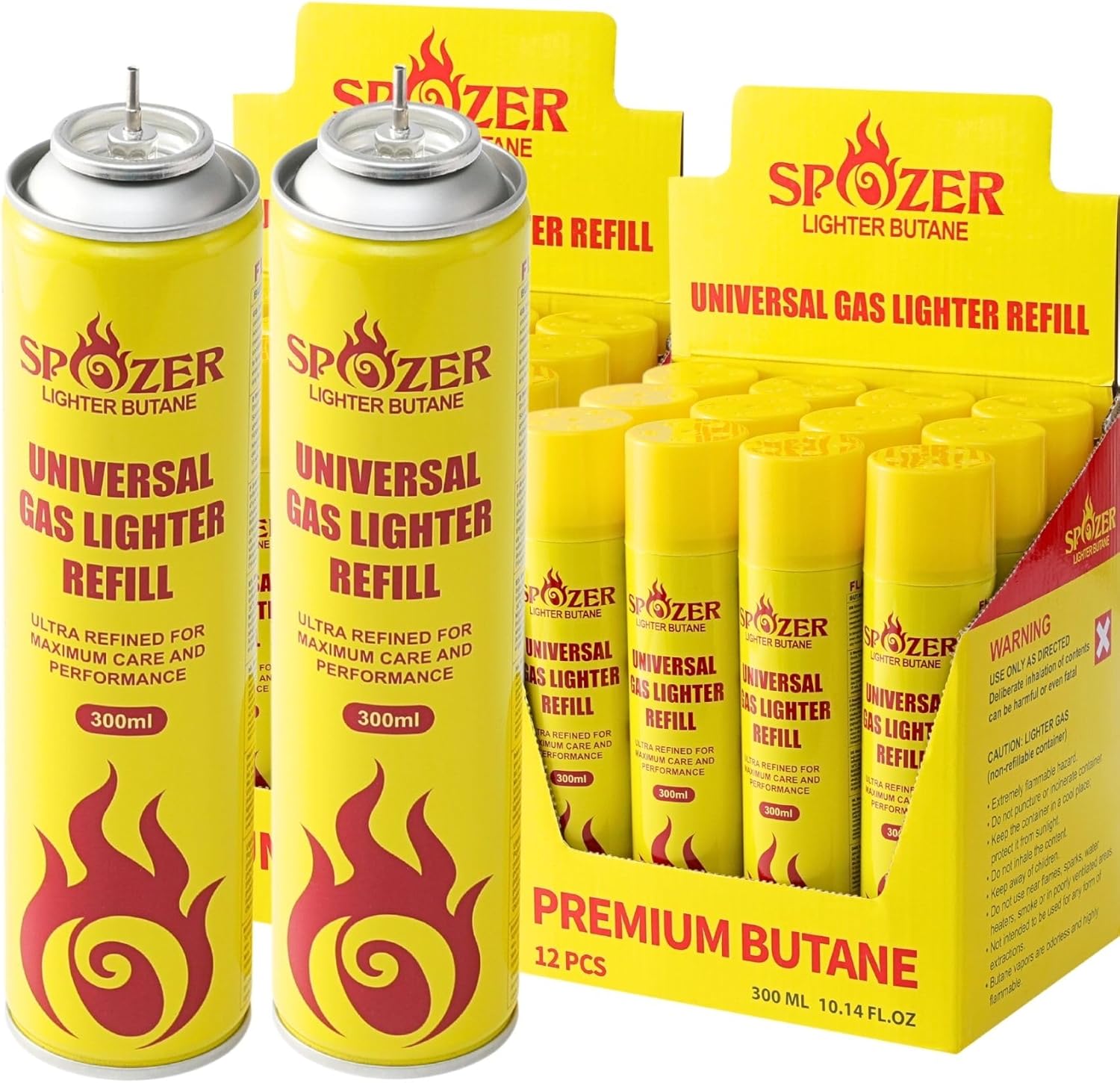 Amazon.com: SPOZER Butane Fuel Refill 300ml 10.14 Oz Lighter Butane ...