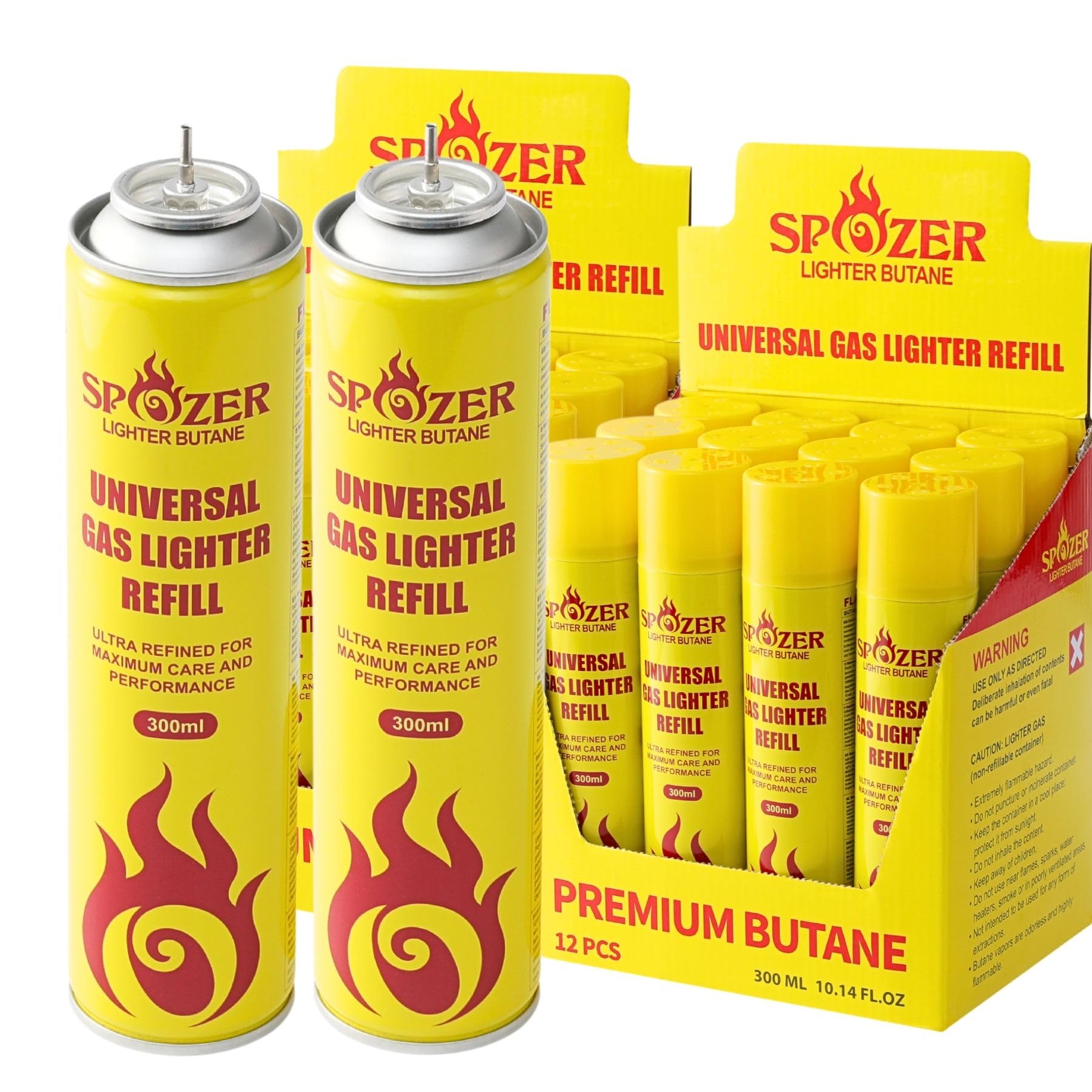 Amazon.com: SPOZER Butane Fuel Refill 300ml 10.14 Oz Lighter Butane ...
