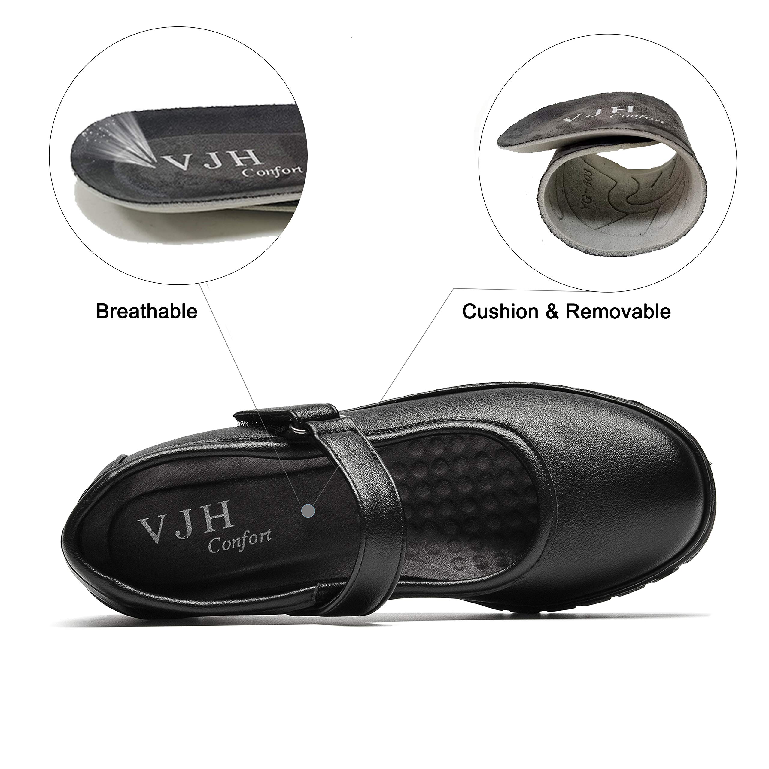 VJH confort Women s Mary Jane Flats, Breathable Comfort Round Toe Low ...