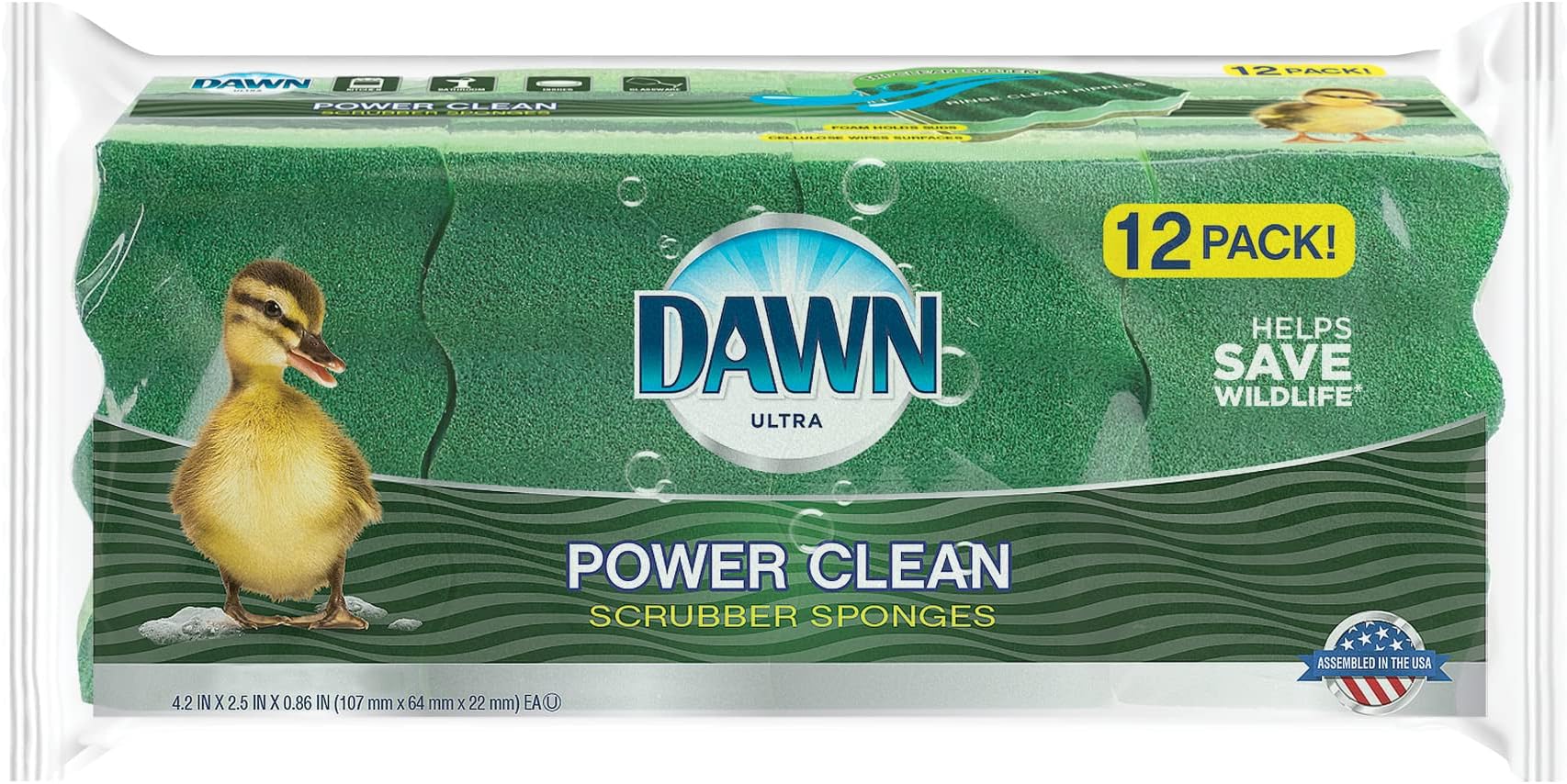 Amazon.com: Dawn Non-Scratch Kitchen Dish Sponges, Blue (Pack of 6 ...