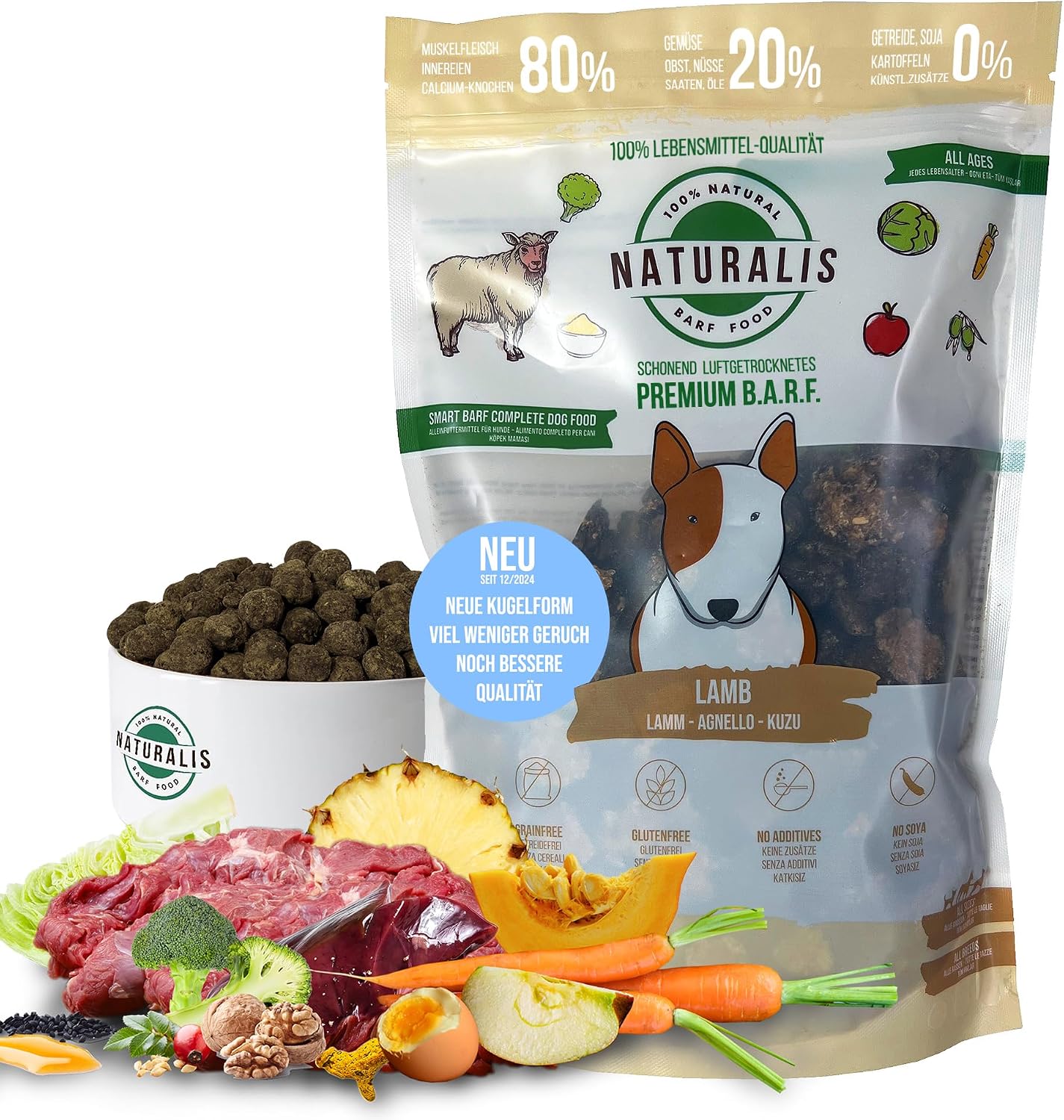 Naturalis Smart 80 Barf Trockenbarf Hundefutter 5 kg Lamm ...