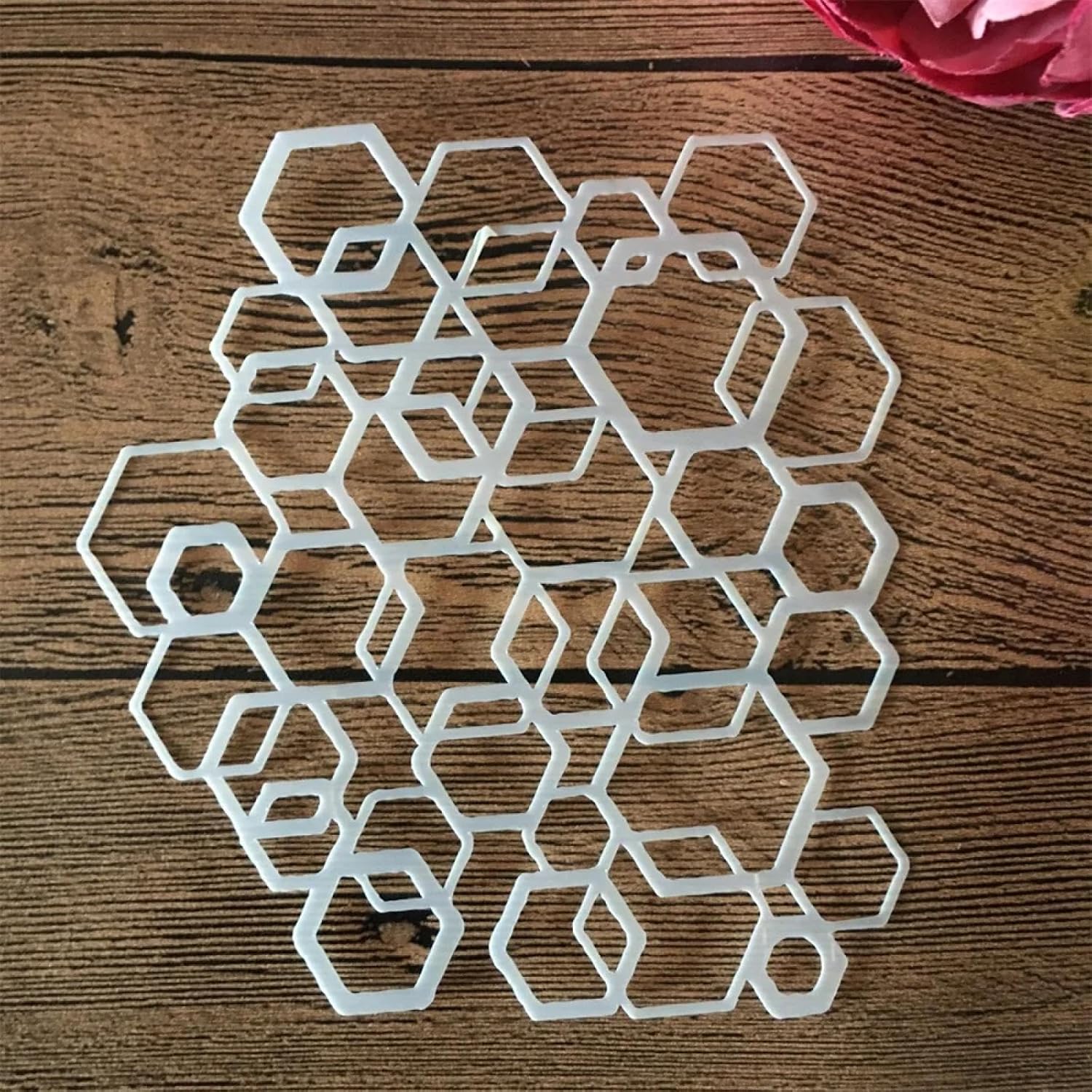Amazon.com : Reusable Stencils for Painting,13x13cm Irregular Hexagon ...