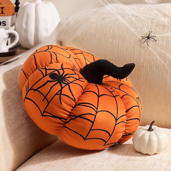 Amazon.com: Ashler Halloween Pillows, Velvet Pumpkin Pillows, Orange ...