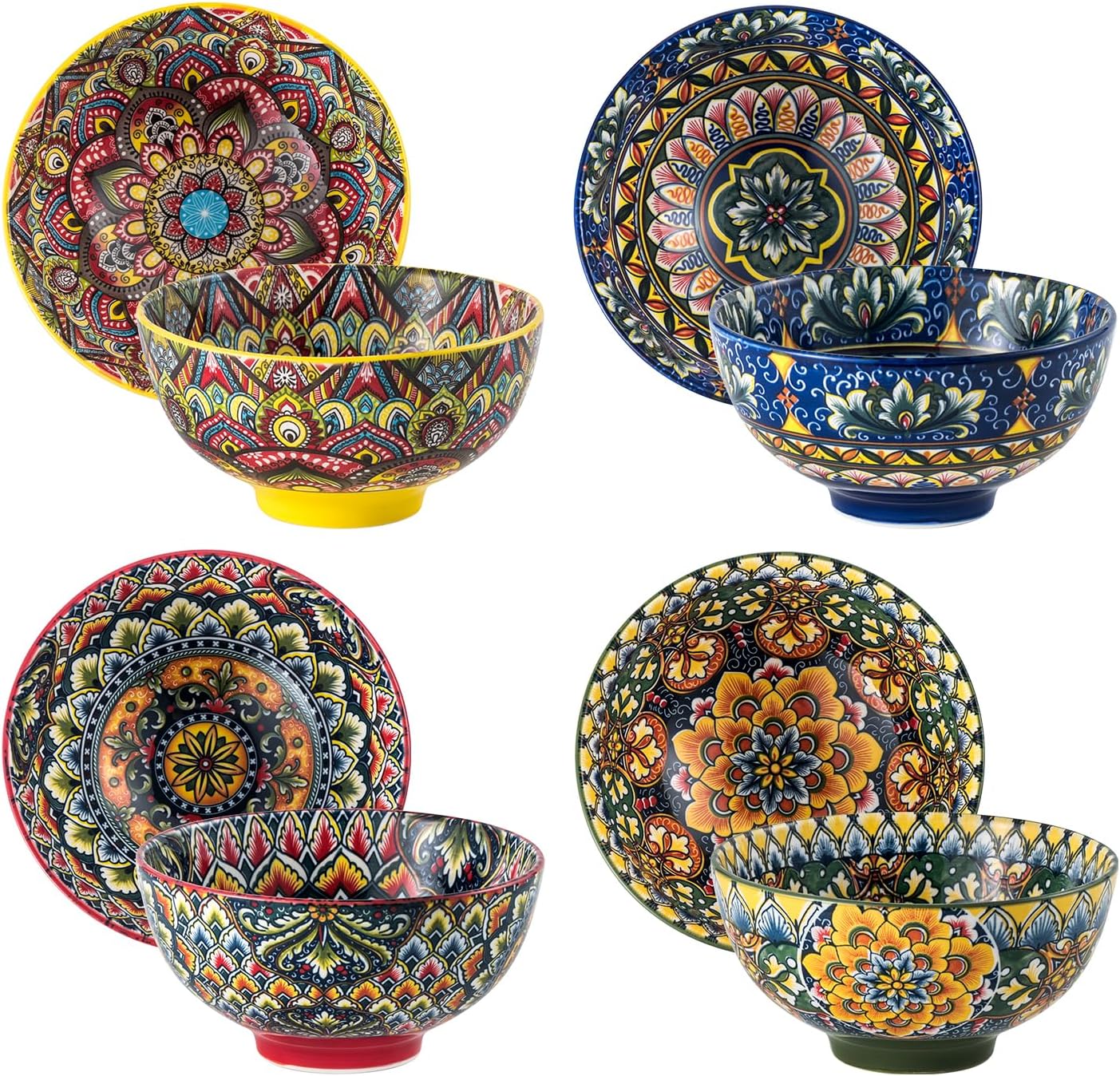 Amazon.com: DeeCoo Porcelain Bowls Set (18-Ounce, 6-Piece) - for Cereal ...