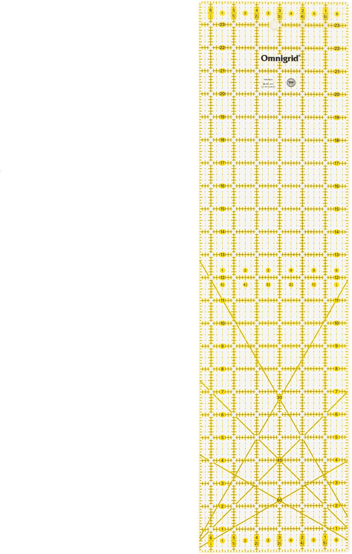 Amazon.com: Omnigrid OmniAngle 6" x 24" Non-Slip Wedge Quilting Ruler ...