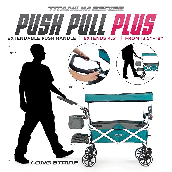 Buy Creative Outdoor Push Pull Collapsible Folding Wagon | Titanium ...