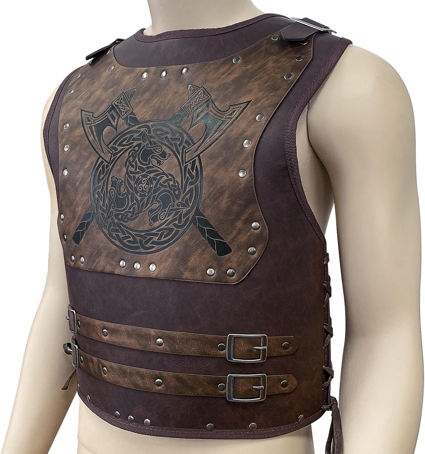 Amazon.com: HiiFeuer Viking Warrior PU Leather Chest Armor, Retro ...