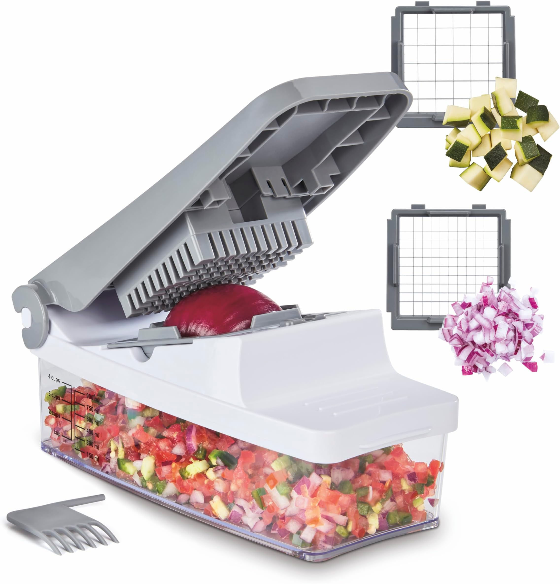 Amazon.com: Nutrislicer XL Vegetable Chopper with Container, 2 in 1 ...