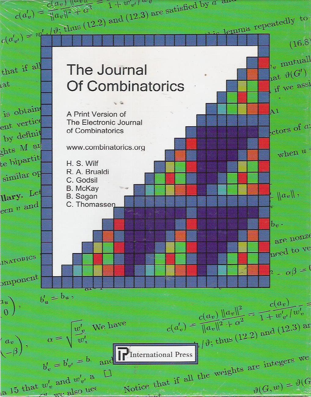 The Journal of Combinatorics : Volume 9.1: H.S. And Brualdi R.A. And ...