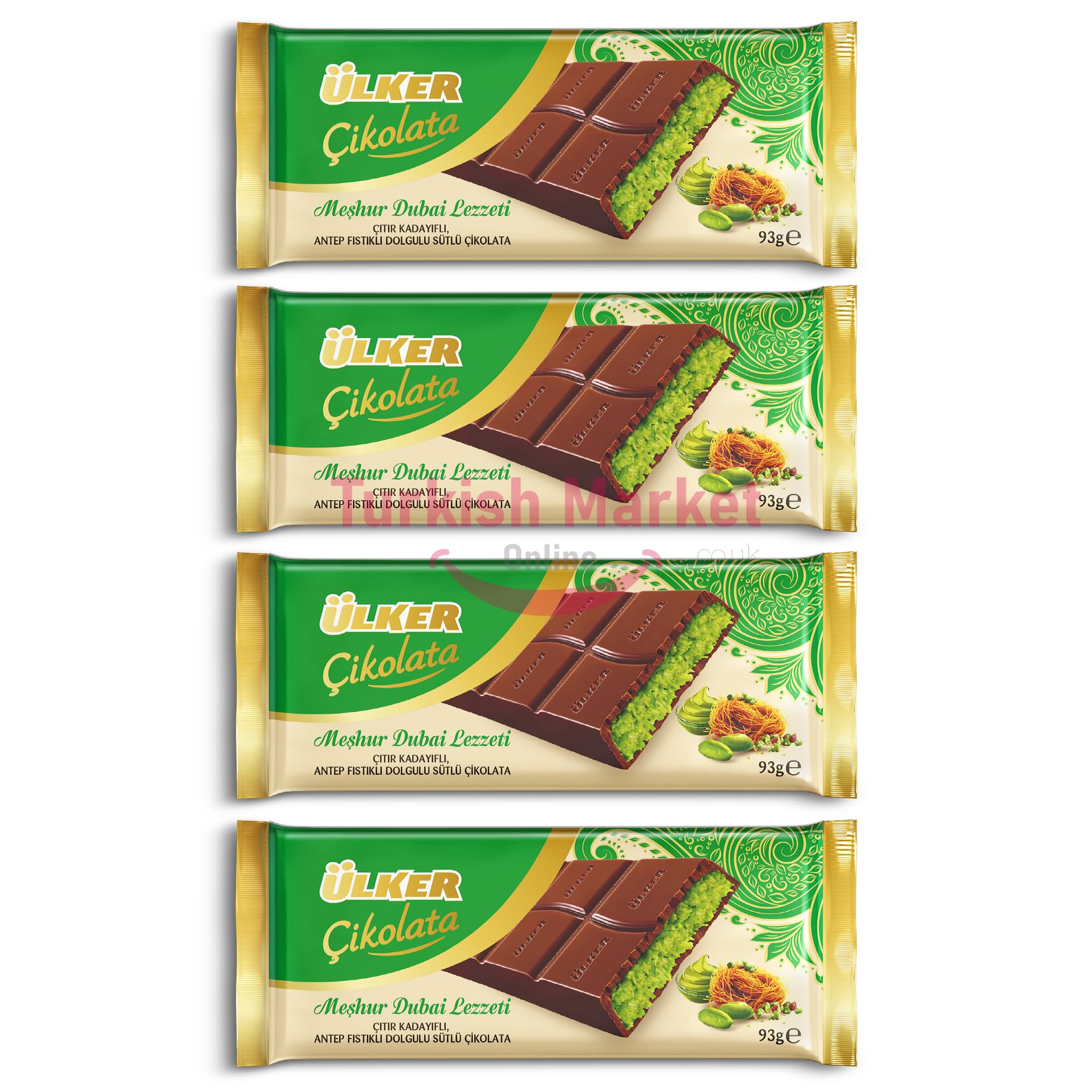 Buy 4x Pack Dubai Chocolate Bar Pistachio – Viral Luxury Chocolate with ...