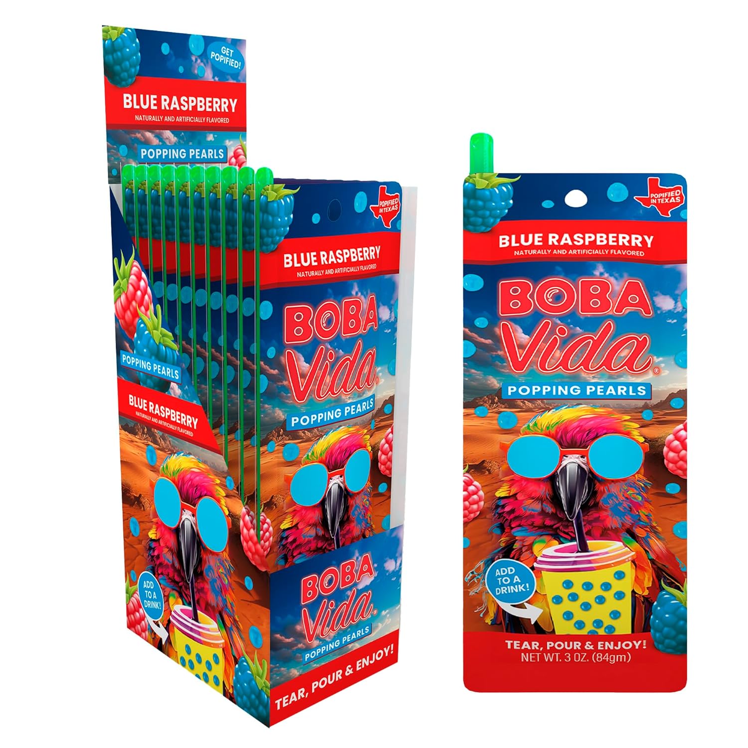 Amazon.com: BobaVida Blue Raspberry Boba Pearls - Popping boba for ...