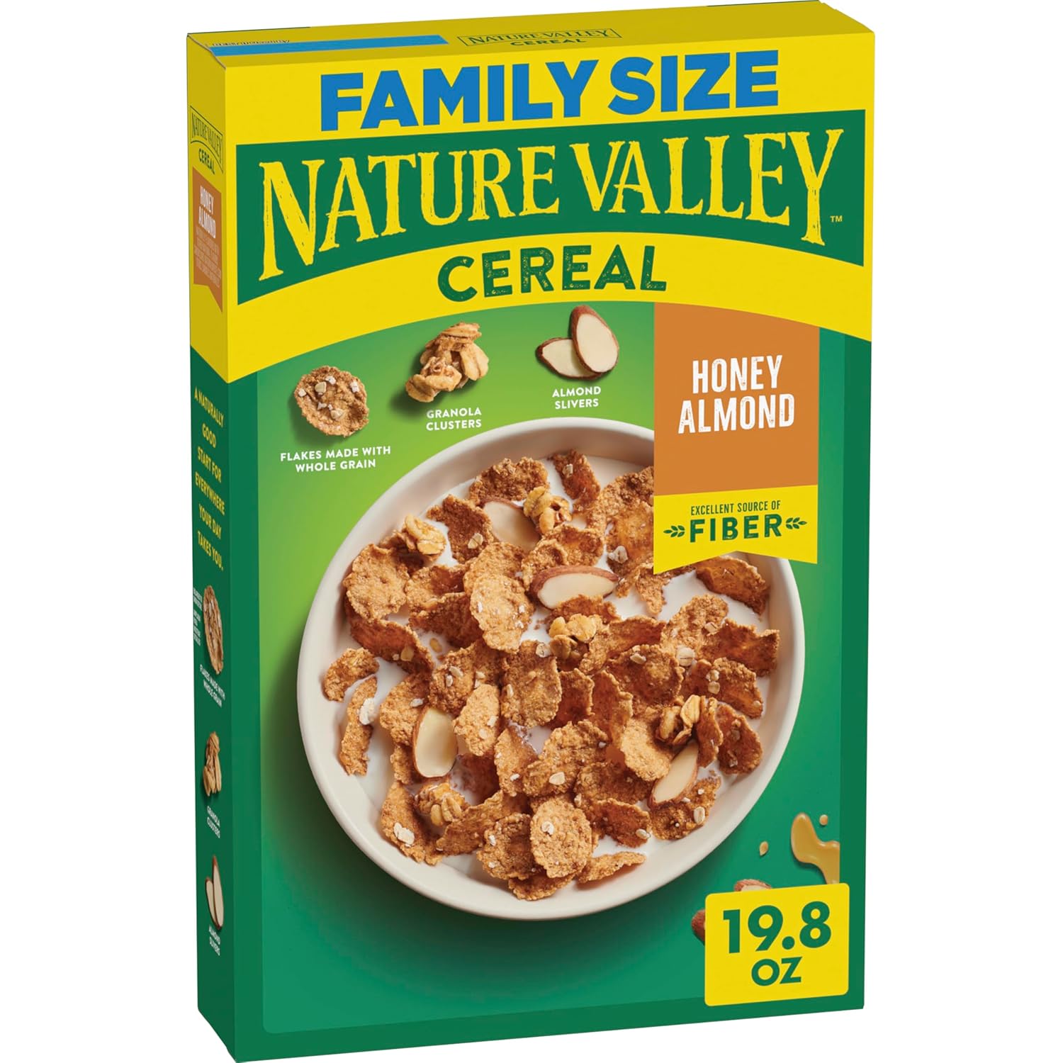 Amazon.com : Nature Valley Honey Almond Breakfast Cereal with Flakes ...