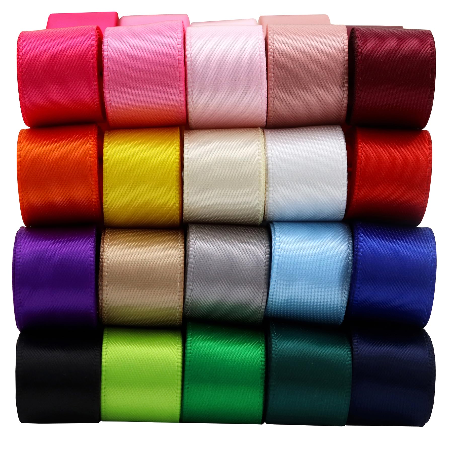 Amazon.com: 5/8 Inch Wide Solid Color Double Sided Polyester Satin ...