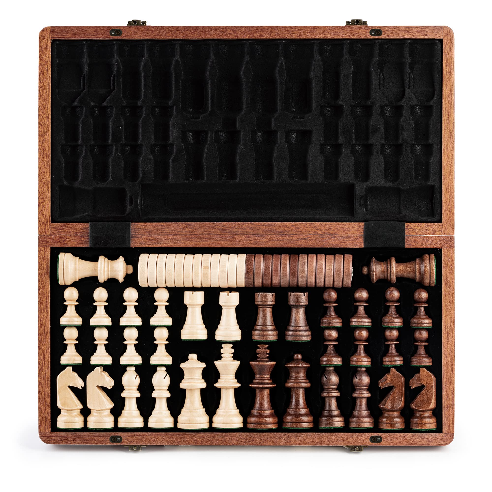 Buy A A 15 Wooden Chess Checkers Set Folding Board 3 King Height