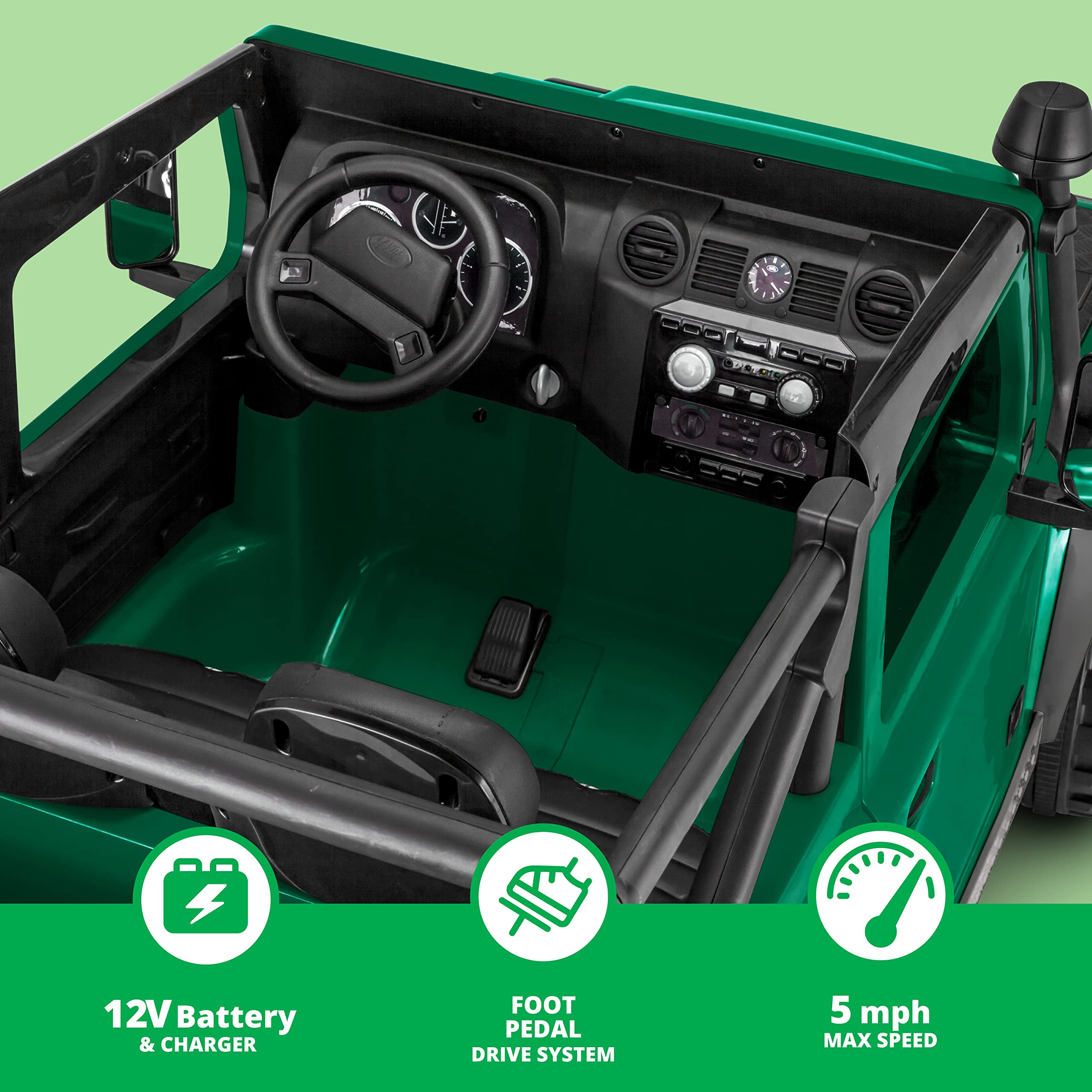 Kid Trax Land Rover Defender Kids Ride-On Toy, 12 Volt, Ages 3 - 7 ...