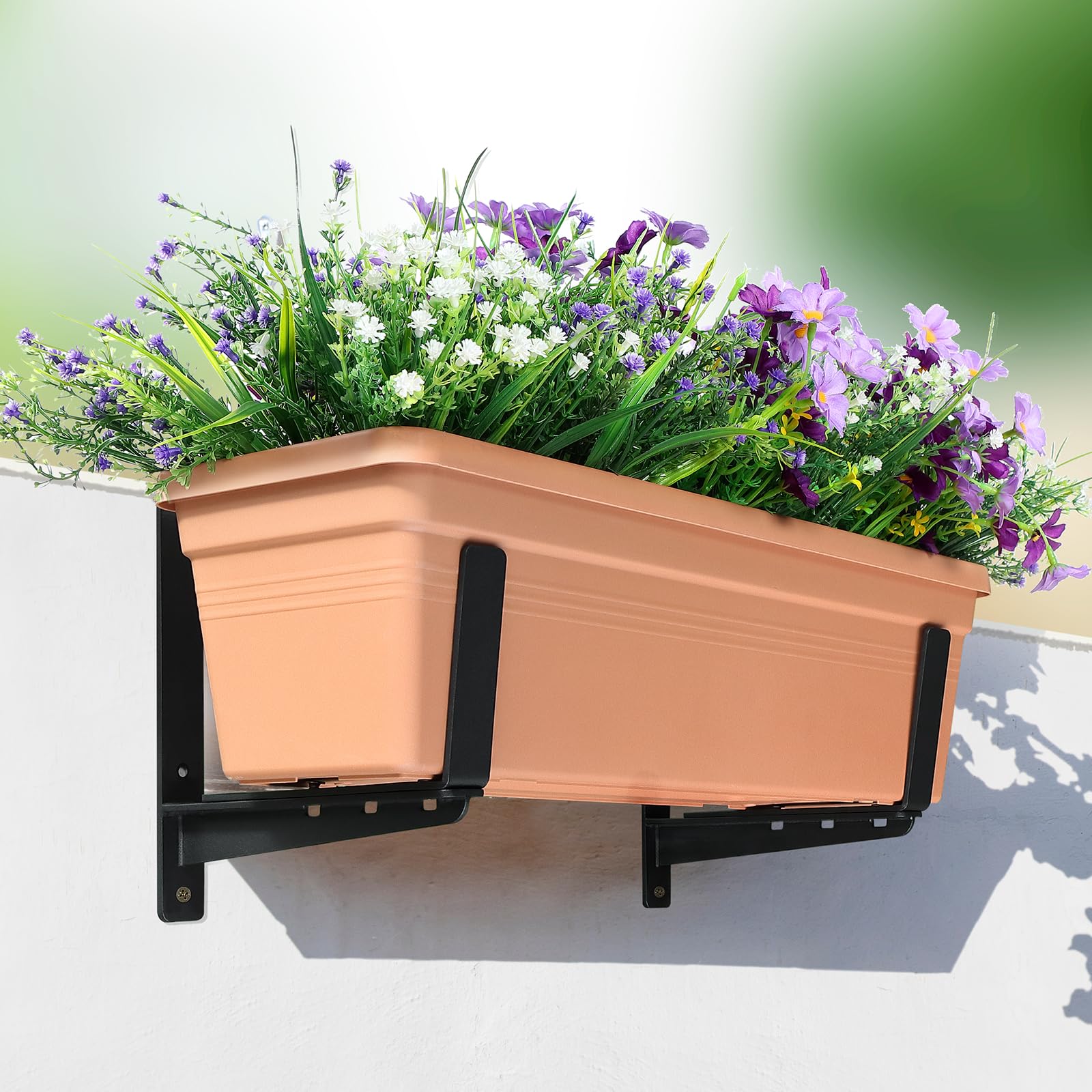 Window Planter Box Brackets, Adjustable Heavy Duty Wall Mount Flower ...