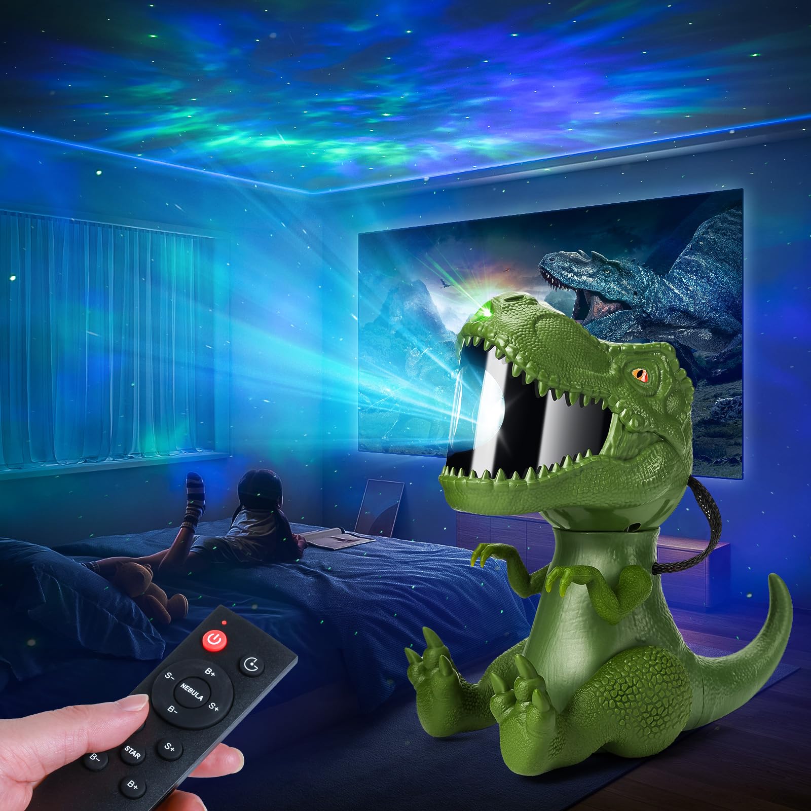 Dinosaur Star Projector Night Light: Galaxy Projector Light for Kids ...
