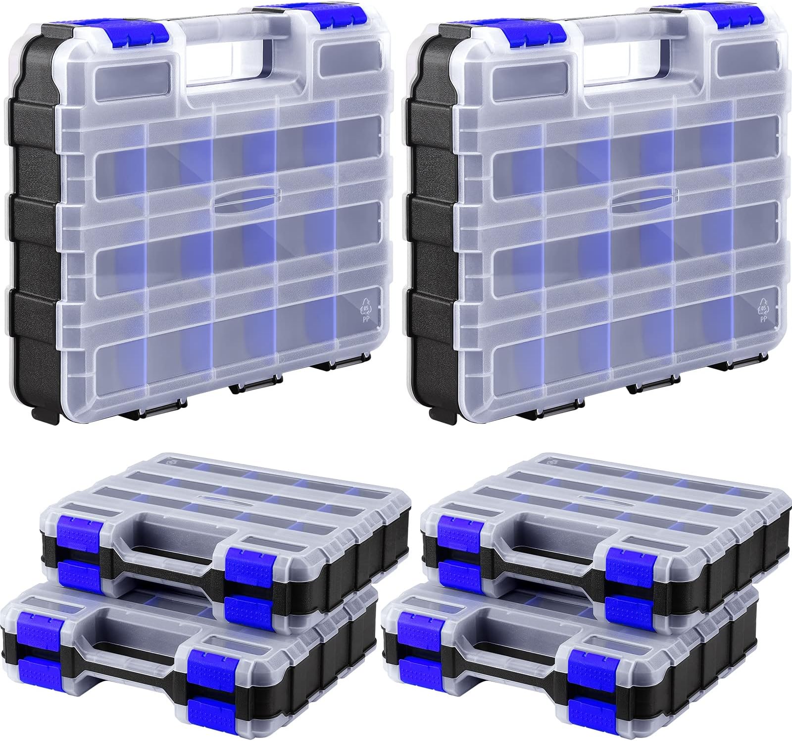 Kigley 6 Pcs Double Sided Tool Box Hardware Storage Organizer Small ...