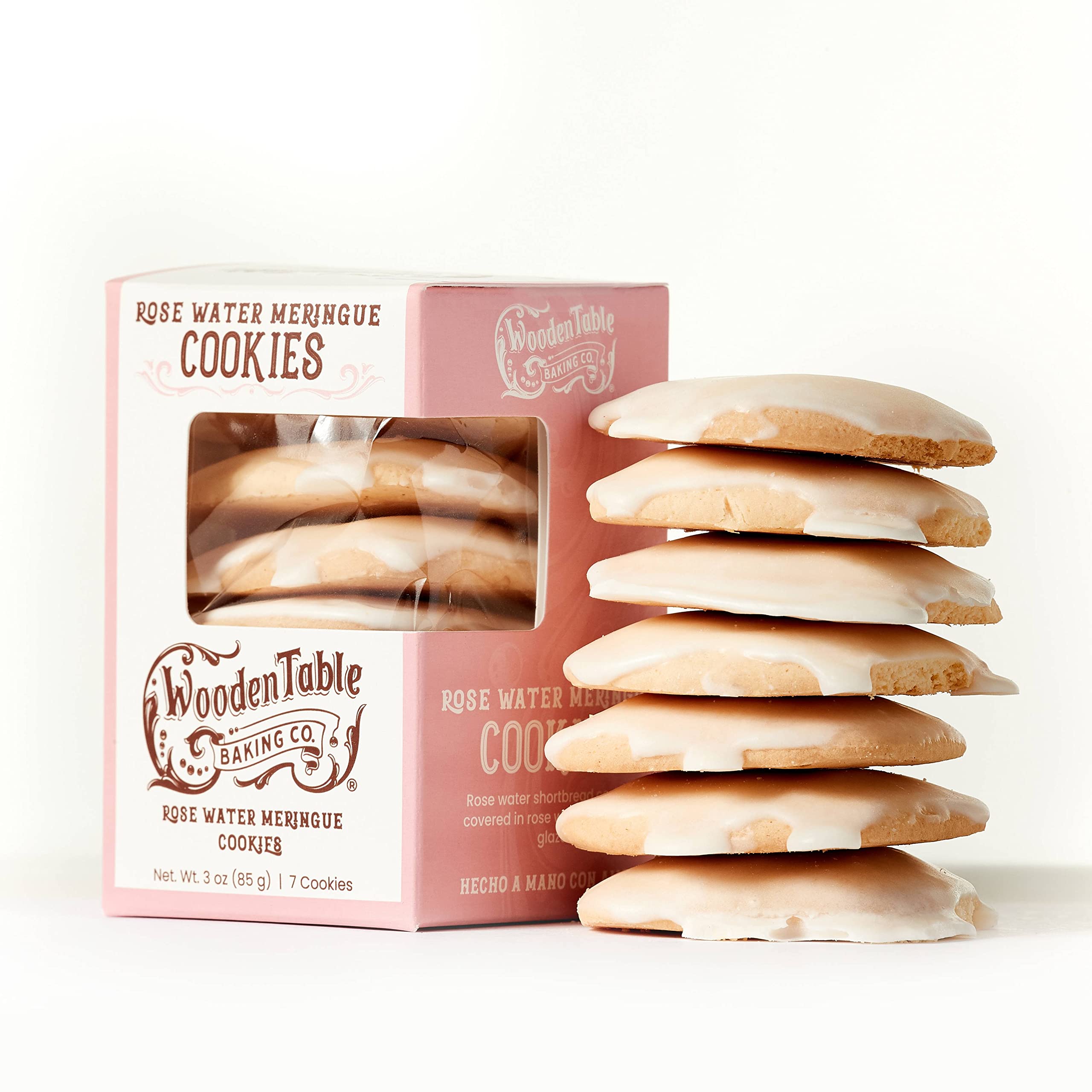 Amazon.com: Shortbread Meringue Covered Rose Water Cookies - Wooden ...