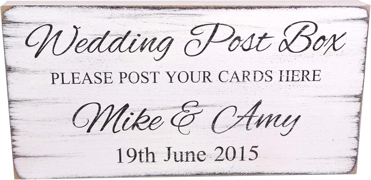 Personalised - Wedding Post Box Sign - white Free Standing Vintage ...