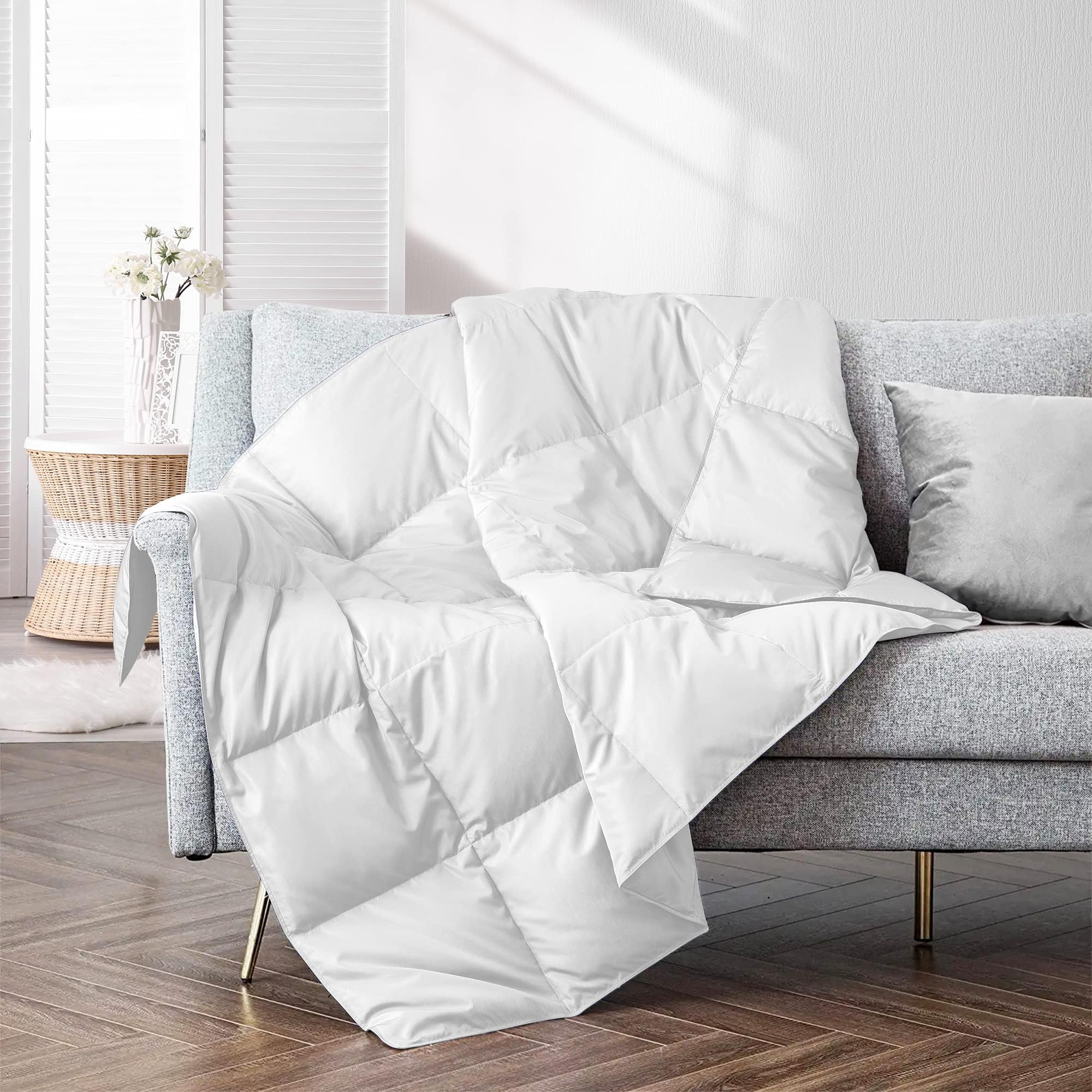 Amazon.com: NEXHOME PRO Down Throw Blanket for Couch, Soft Lightweight ...