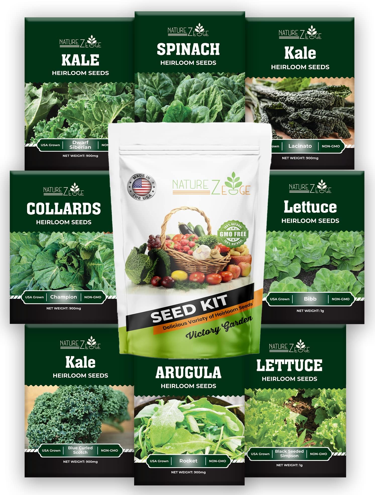 Amazon.com : Lettuce Seeds Collection, 1000+ Heirloom, Non GMO Seeds ...
