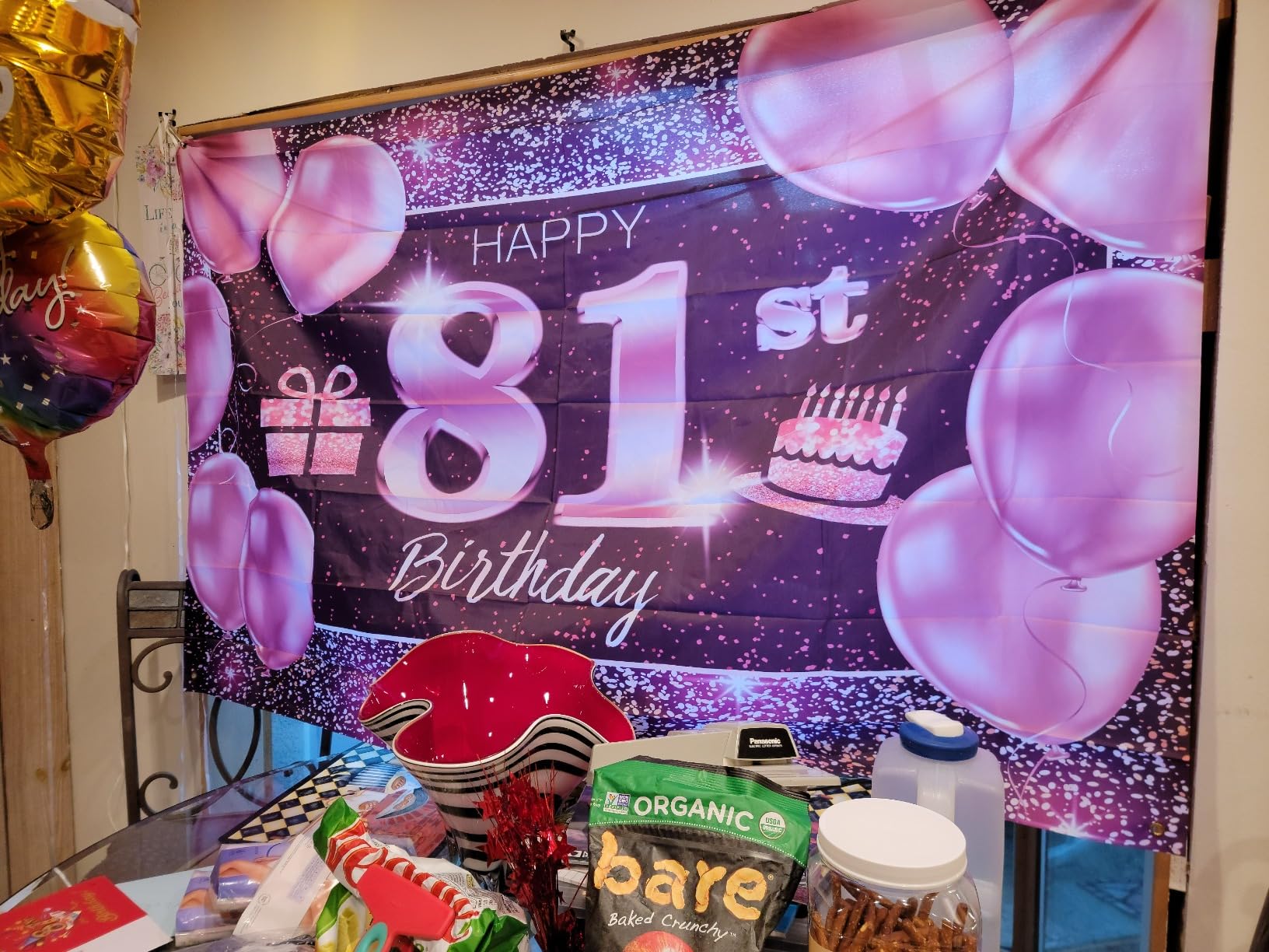 Amazon.com: PAKBOOM Happy 81st Birthday Banner Backdrop - 81 Birthday ...