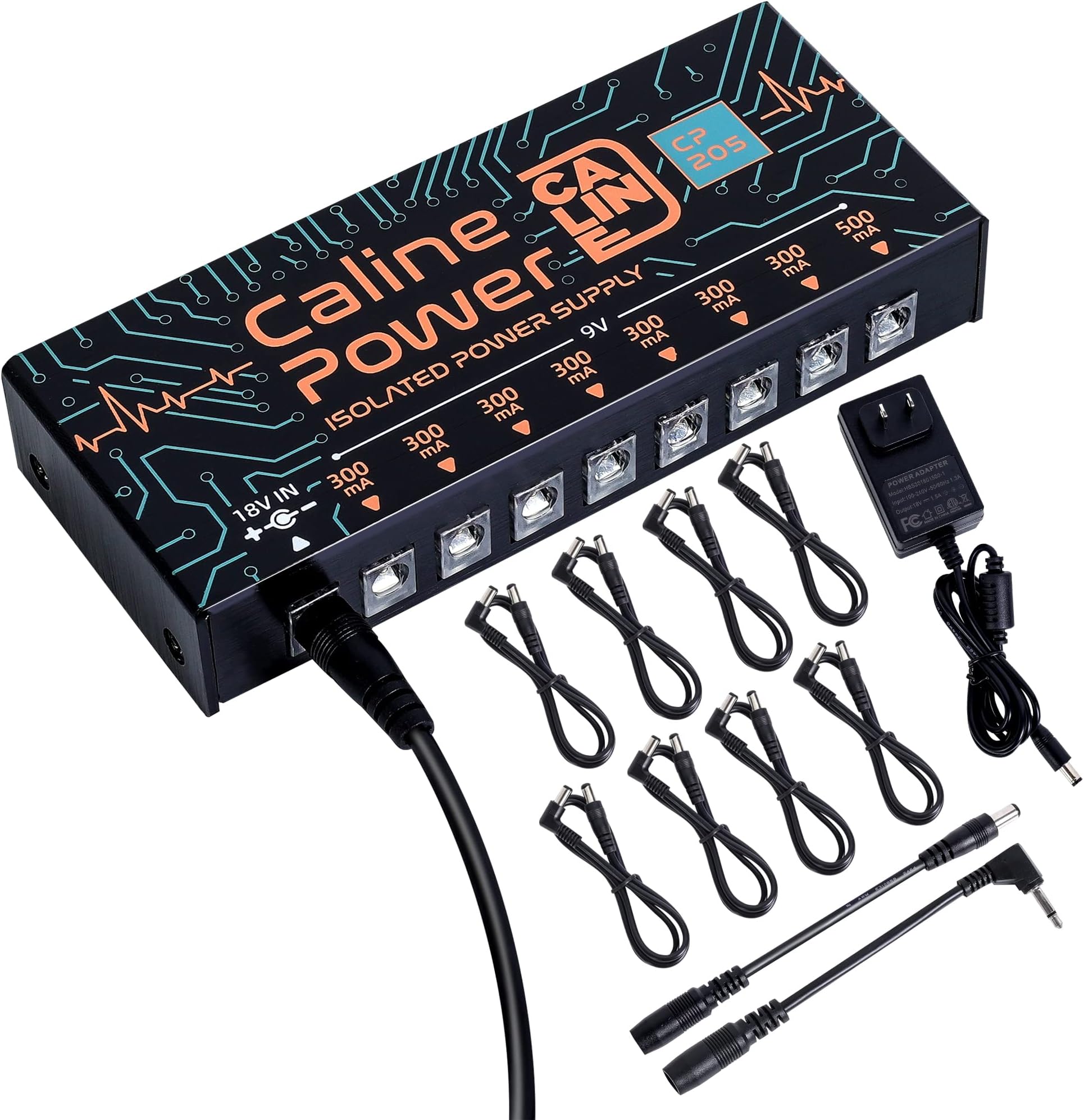 Amazon.com: Caline CP-205 DC 9V Guitar Pedal Power Supply, True ...