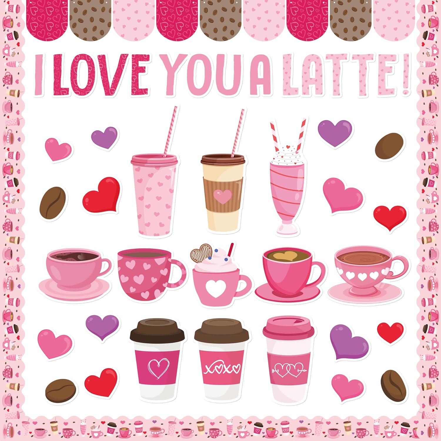 Amazon.com : CPicdn 139Pcs Valentine’s Day Bulletin Board Classroom ...