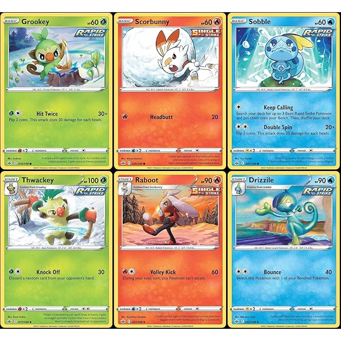 Buy Chilling Reign - Grookey Scorbunny Sobble - Thwackey Raboot Drizzle ...