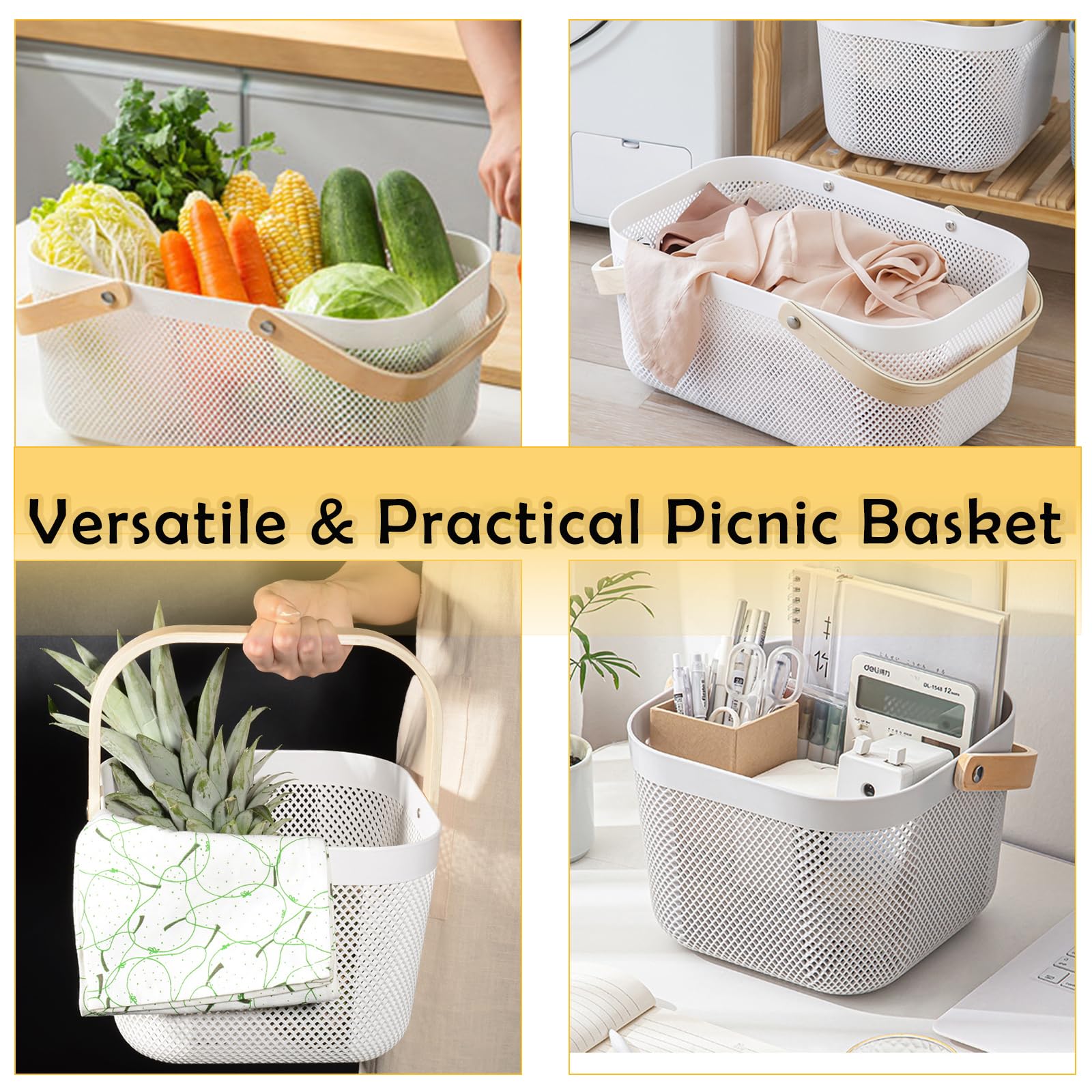 Snapklik.com : Nexboraque 2 Pack Plastic Mesh Garden Harvest Basket ...