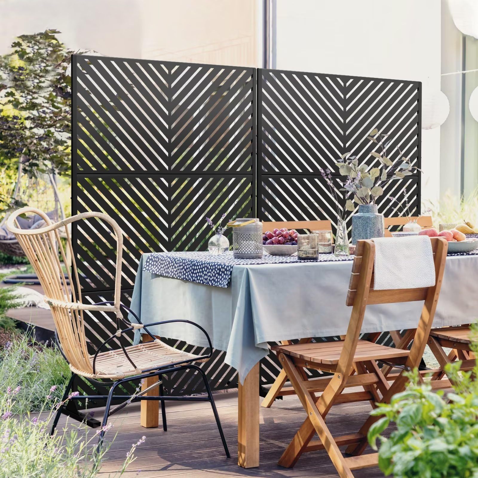 Snapklik.com : 76" H X 47" W Metal Privacy Screen, Outdoor Indoor ...