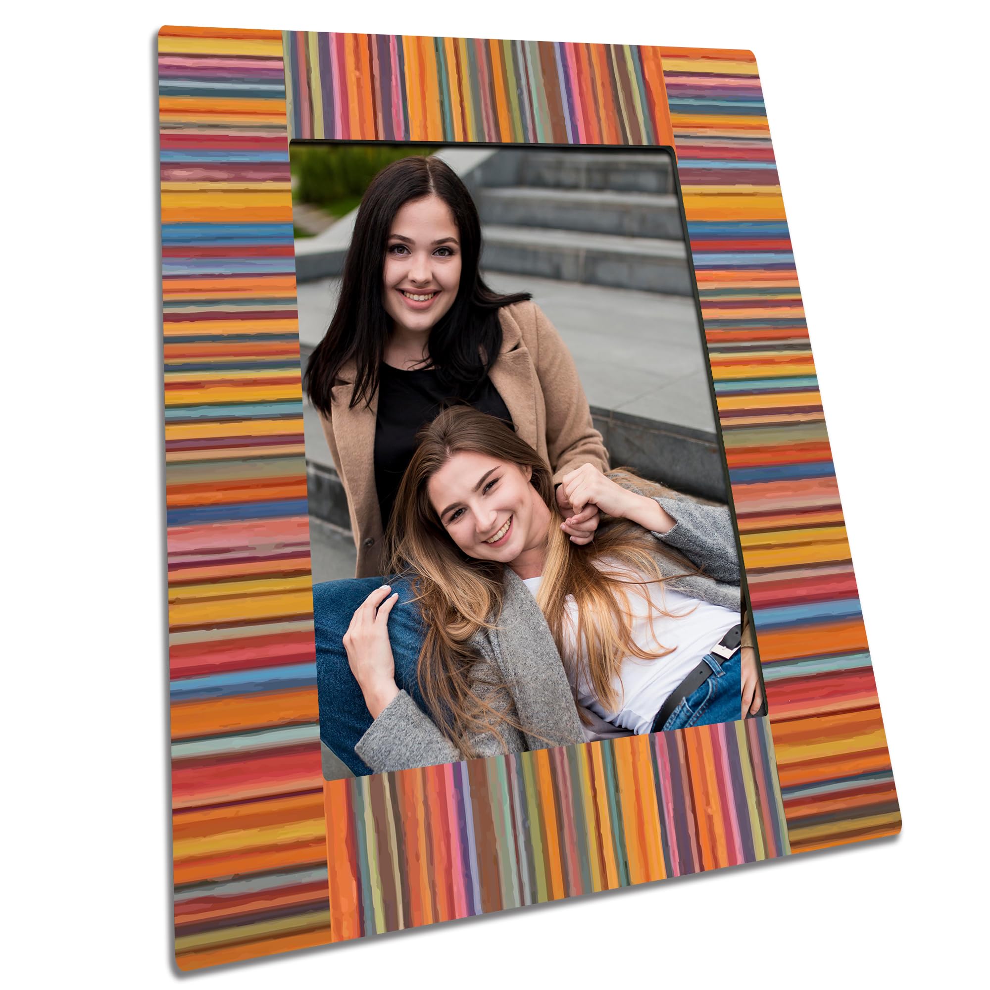 Amazon.com - AMHGLW Retro Colorful Wooden Picture Frame For 5"X7" Photo ...