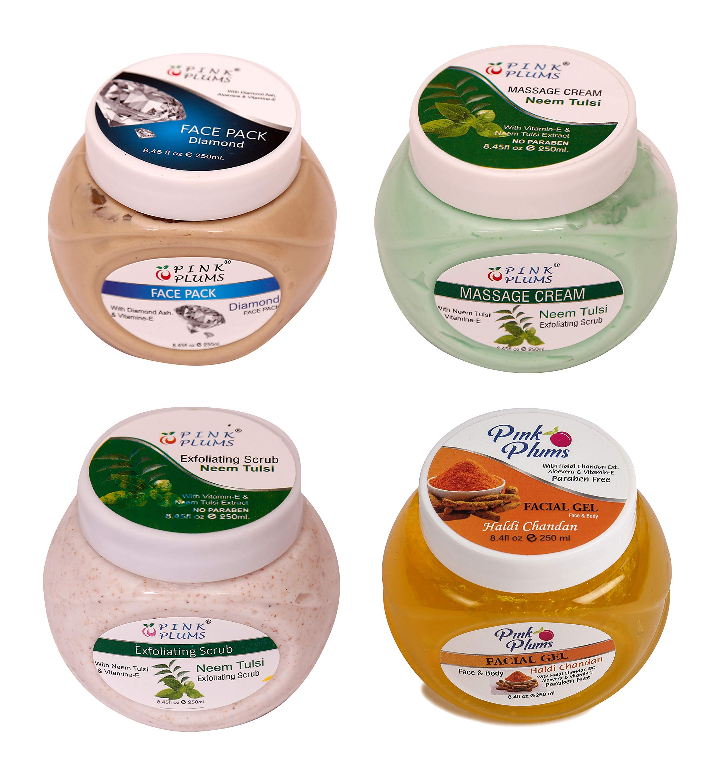 Buy PINK PLUMS Glowing Diamond FacePack, Neem-Tulsi Massage Cream, Neem ...