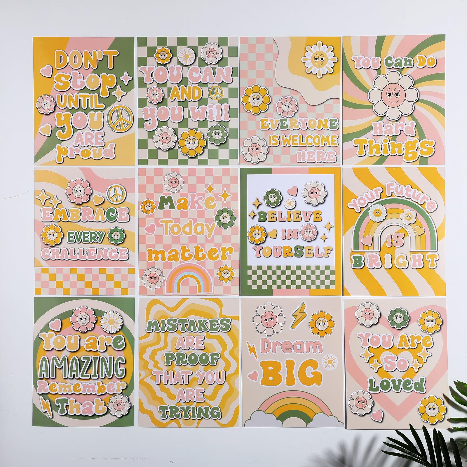 Snapklik.com : Nezyo 12 Pcs Retro Groovy Classroom Posters, Boho Hippie ...